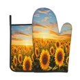 Bingfone Beautiful Golden Sunflower Field Print Oven Mitts Pot Holders ...