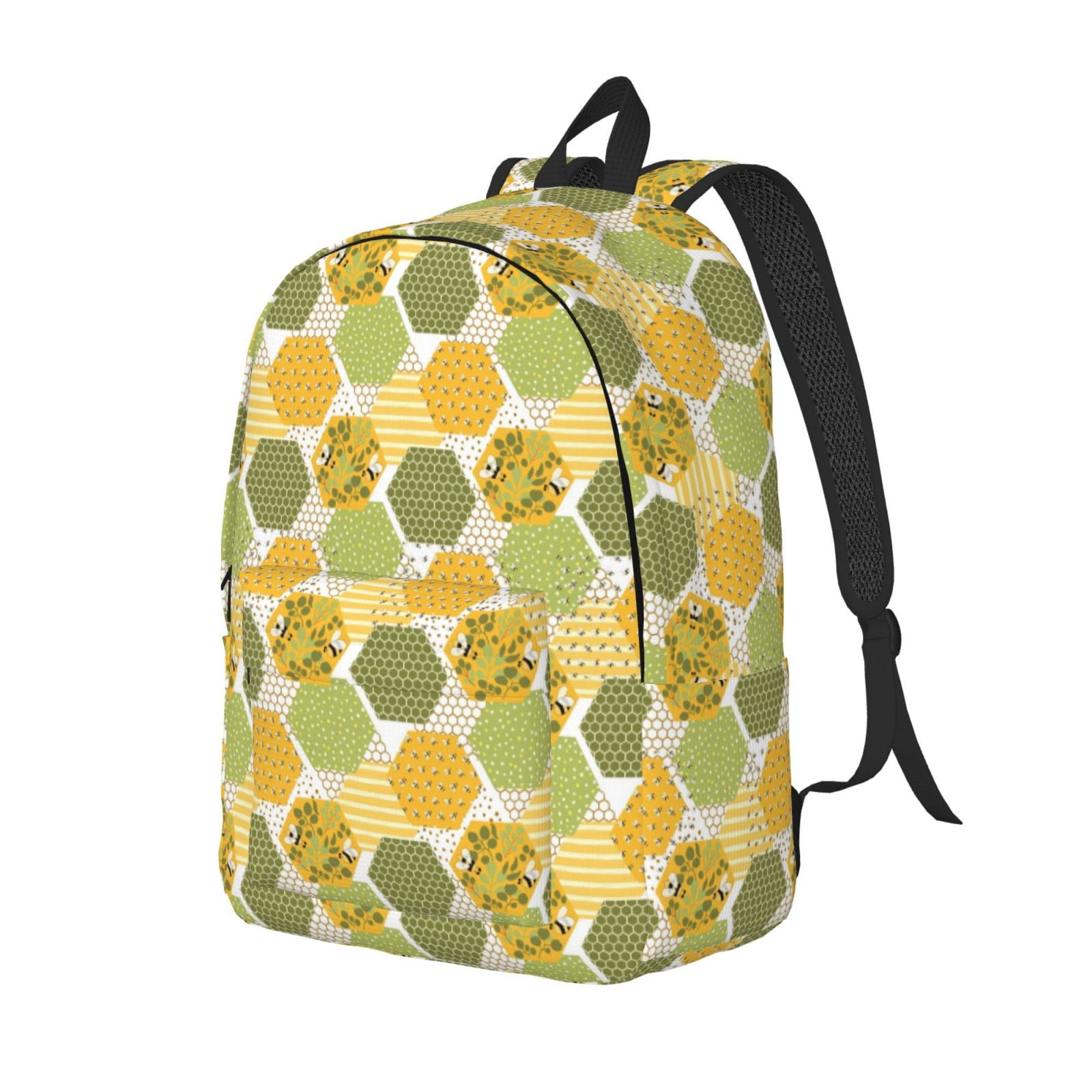 Bingfone Bee honey Print Canvas College Laptop Backpack, Large Capacity ...