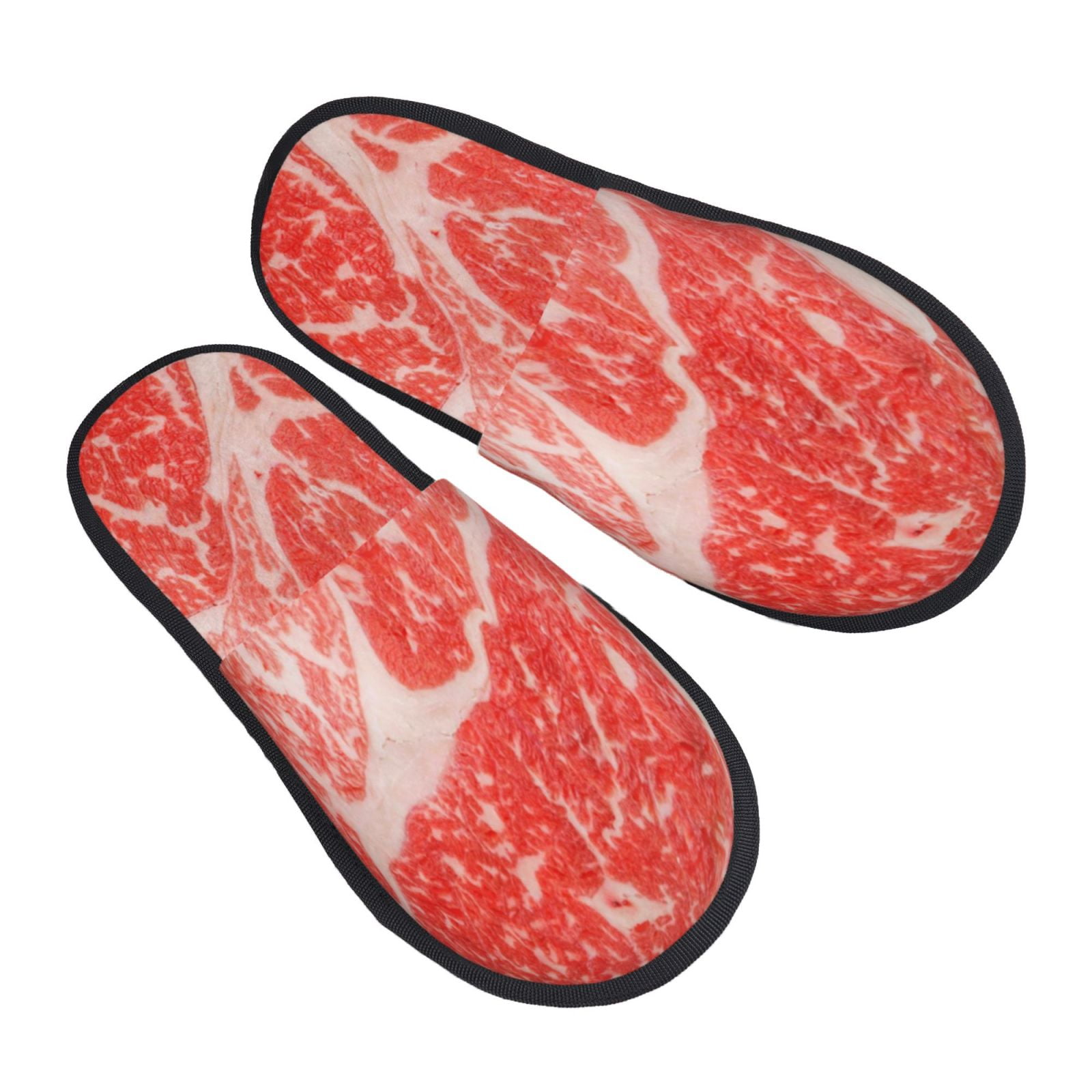 Bingfone Beef Steaks House Slippers For Women Men With Soft Rubber Sole ...