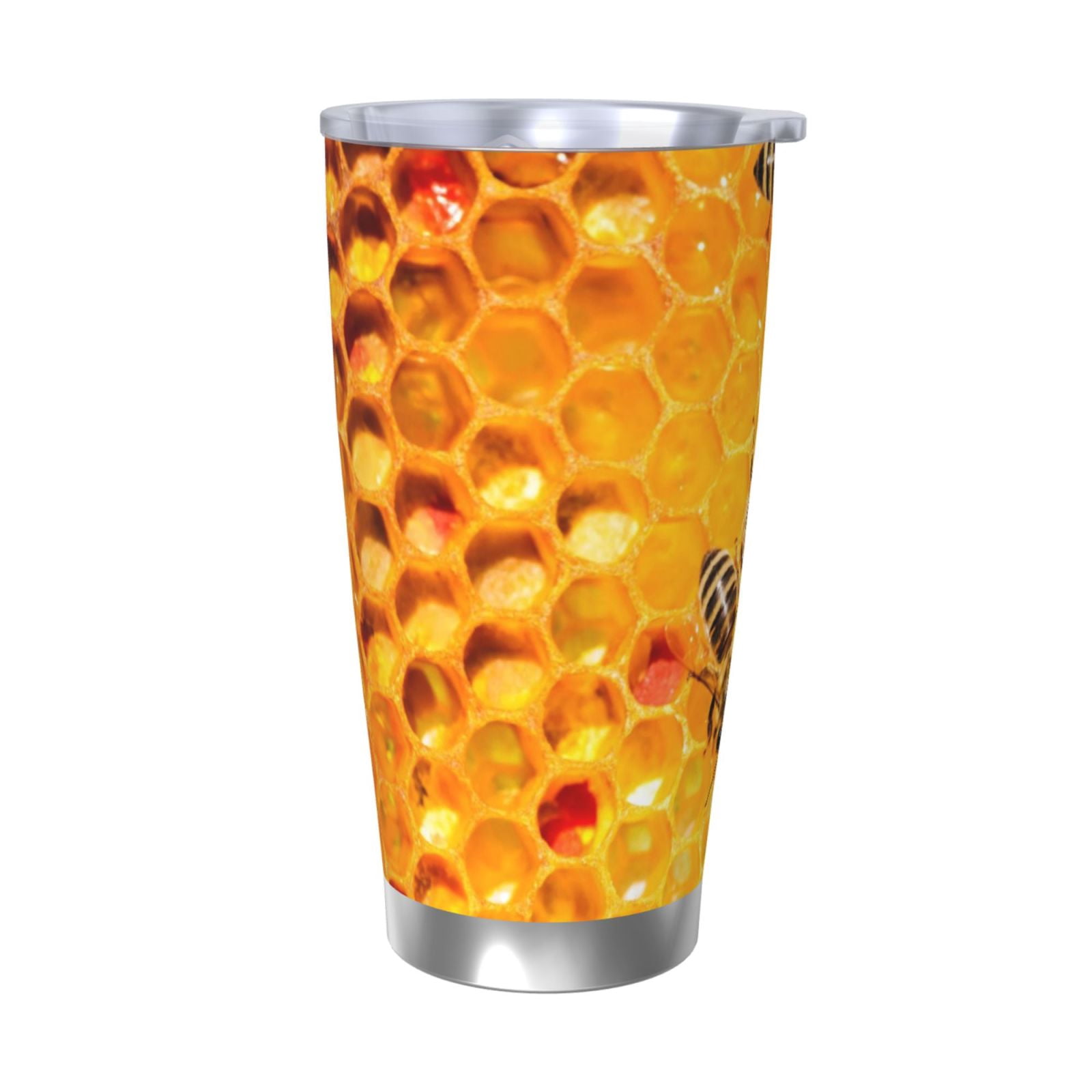 Bingfone Bees on Hive Honeycomb for 20 Oz Stainless Steel Travel Mug ...