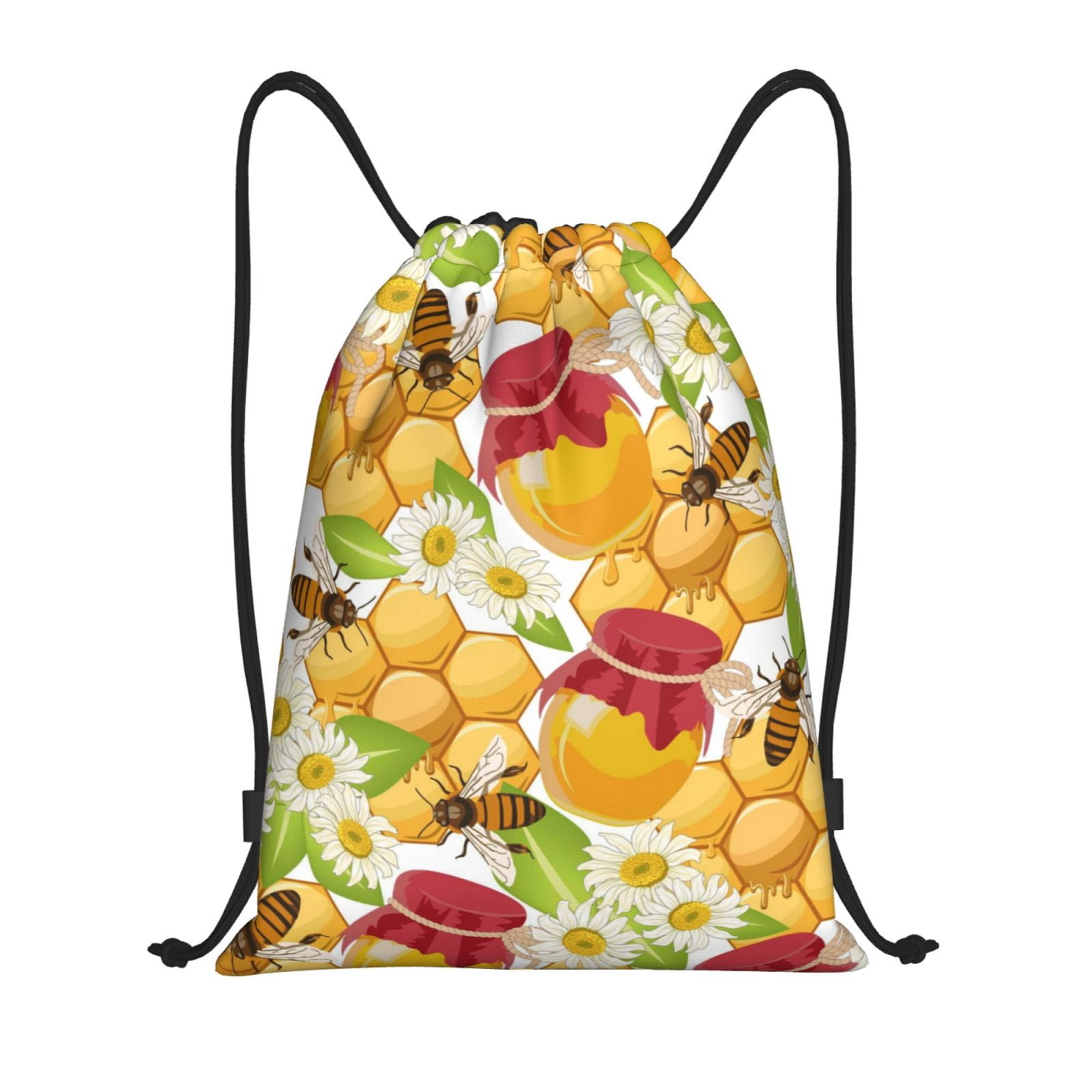 Bingfone Bees Honeycomb Drawstrings Backpacks Bags For Men Women Gym ...