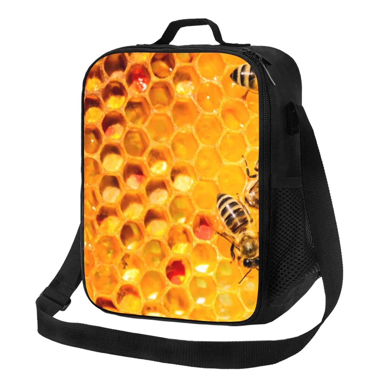 Bingfone Bees On Hive Honeycomb Reusable Insulated Lunch Bag Cooler For ...