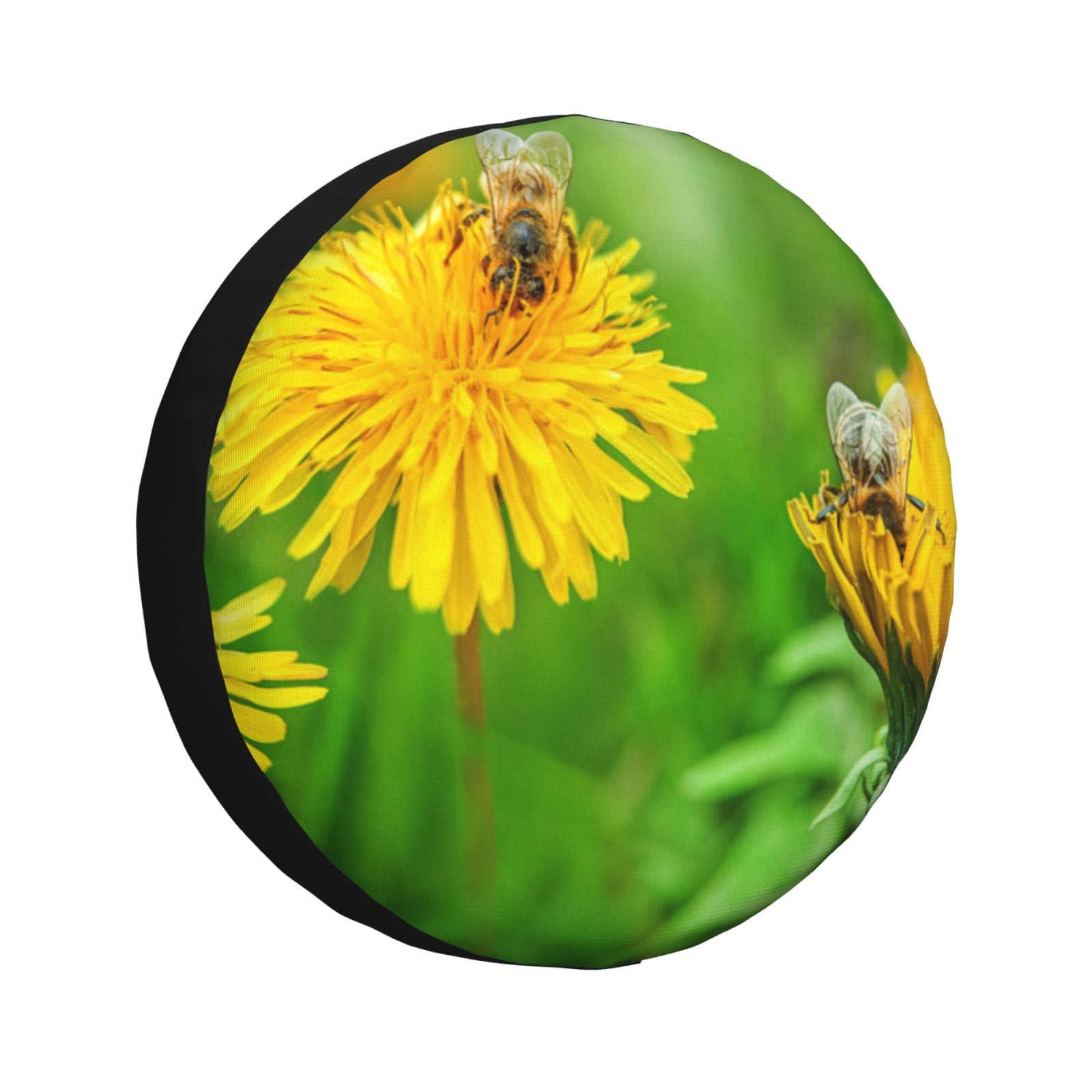 Bingfone Bees Pollinates A Yellow Dandelion Spare Tire Cover ...