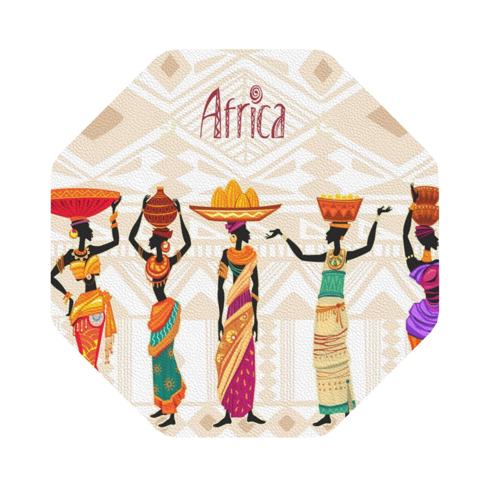 Bingfone Black African Woman Personalized Coaster Set 4 For Drinks ...