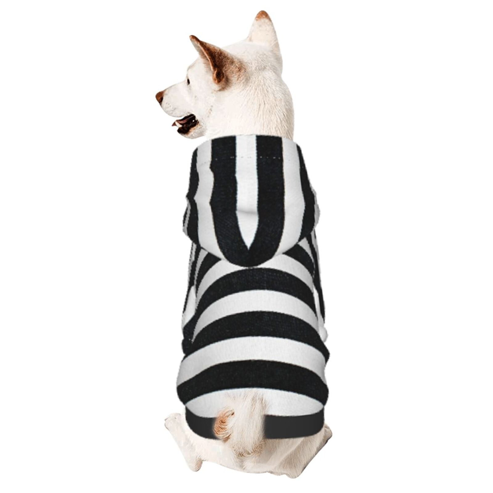 Bingfone Black And White Stripes Dog Clothes Hoodie, Pet Winter Coat ...