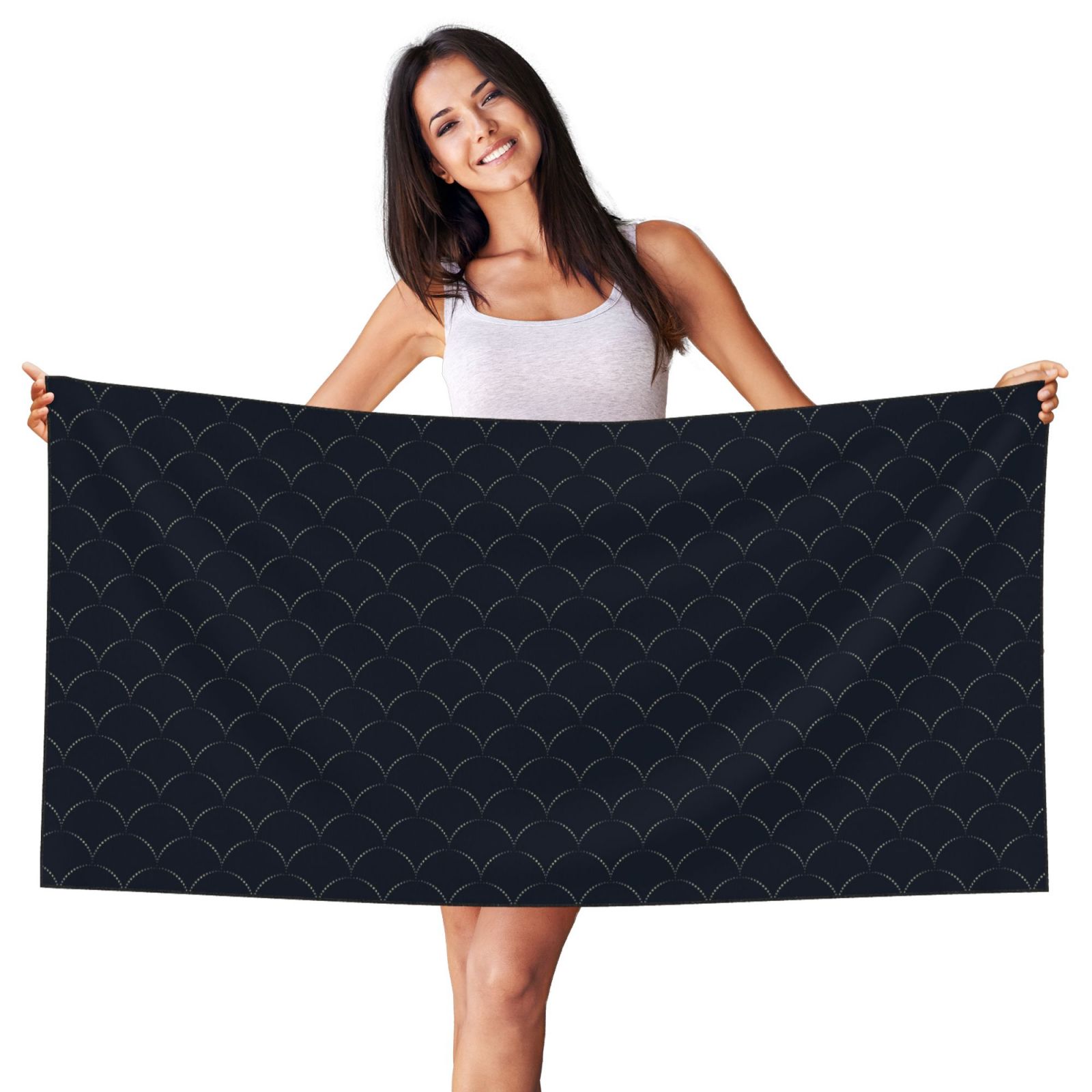 Bingfone Black Fish scales Oversized 27.7x55 Inches Beach Towel, Super ...