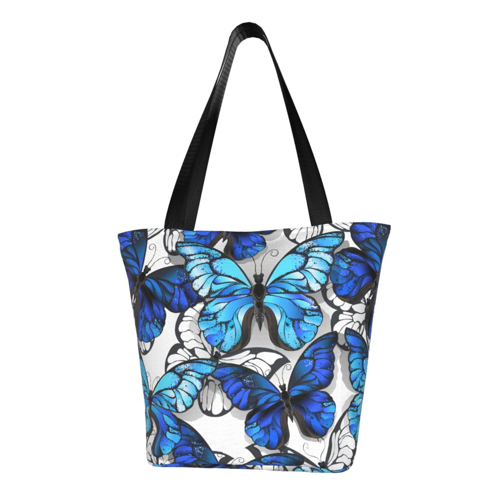 Bingfone Blue And White Butterflies Women Shoulder Tote Bags Casual Bag ...
