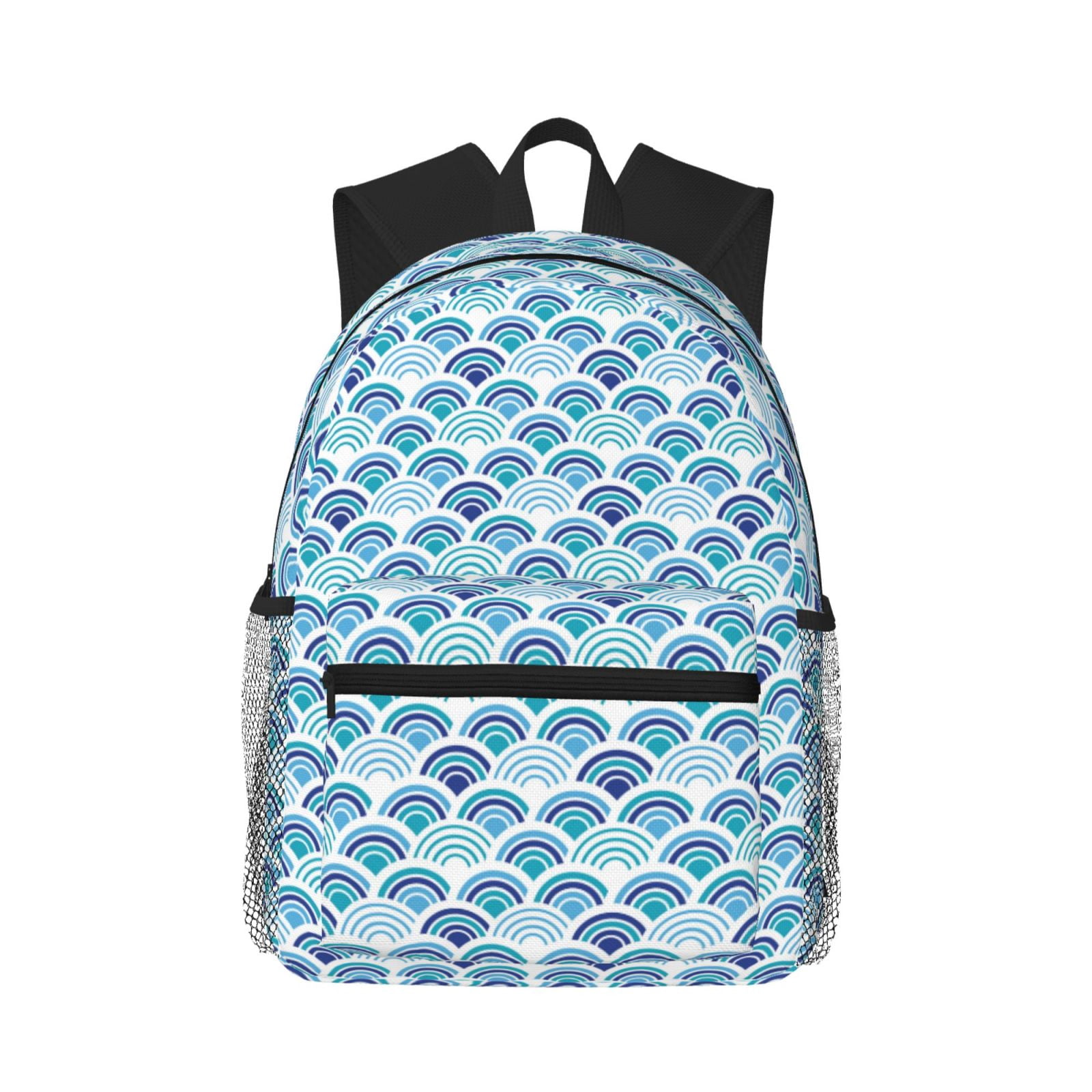 Bingfone Blue Fish Scale Texture Kids Backpack Girls And Boys Classic ...