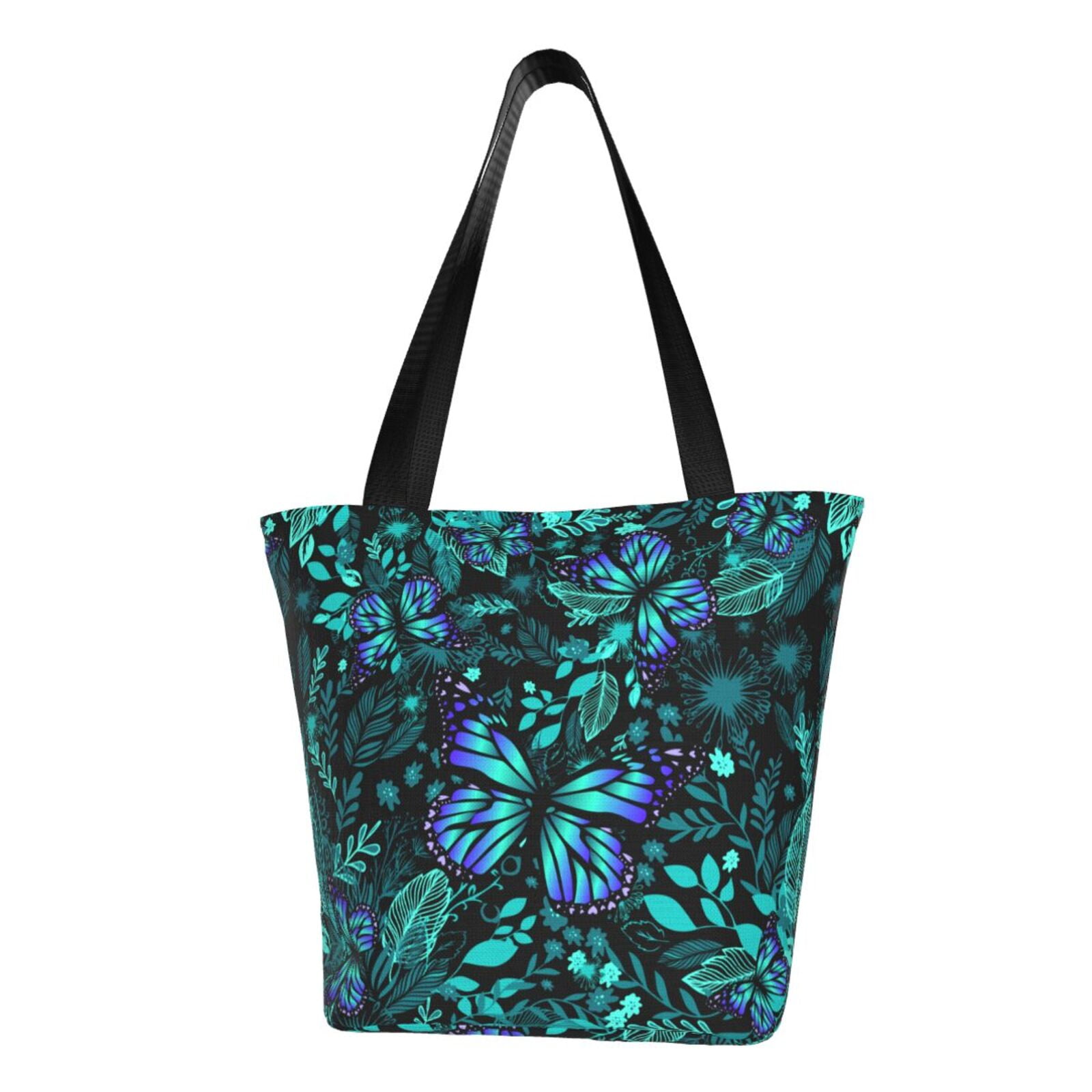 Bingfone Blue Floral With Butterflies Women Shoulder Tote Bags Casual ...