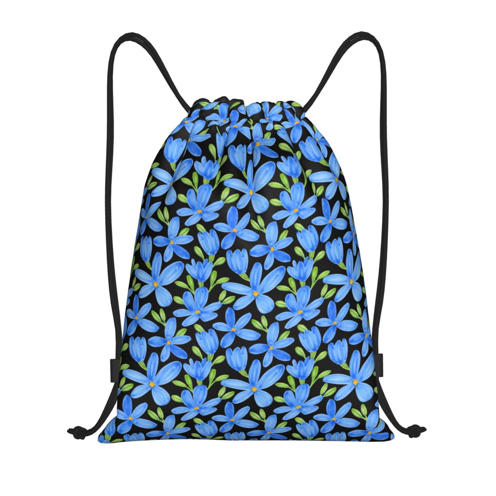 Bingfone Blue Flowers Drawstrings Backpacks Bags for Men Women Gym ...