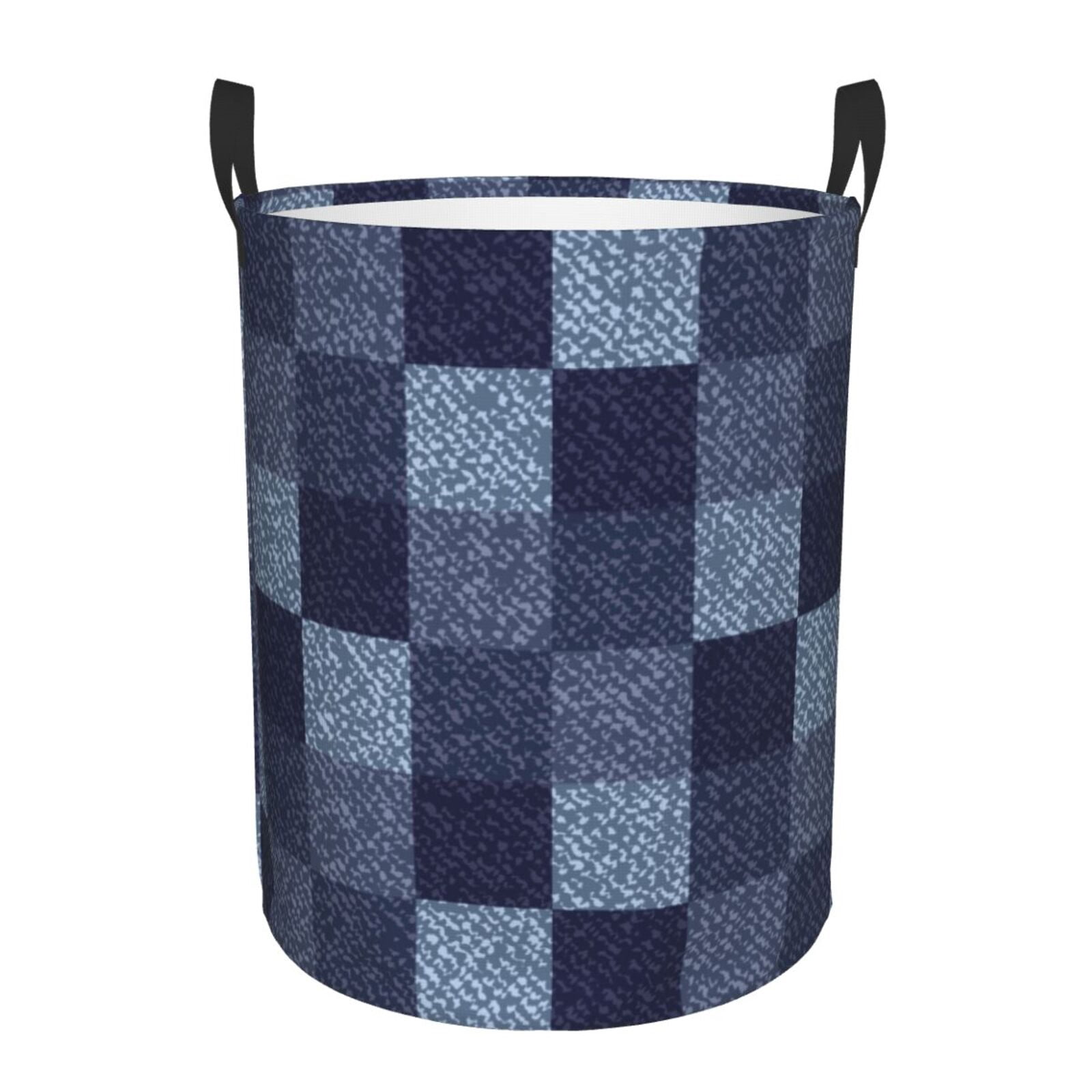 Bingfone Blue Gingham Buffalo Check Waterproof Foldable Laundry Hamper ...