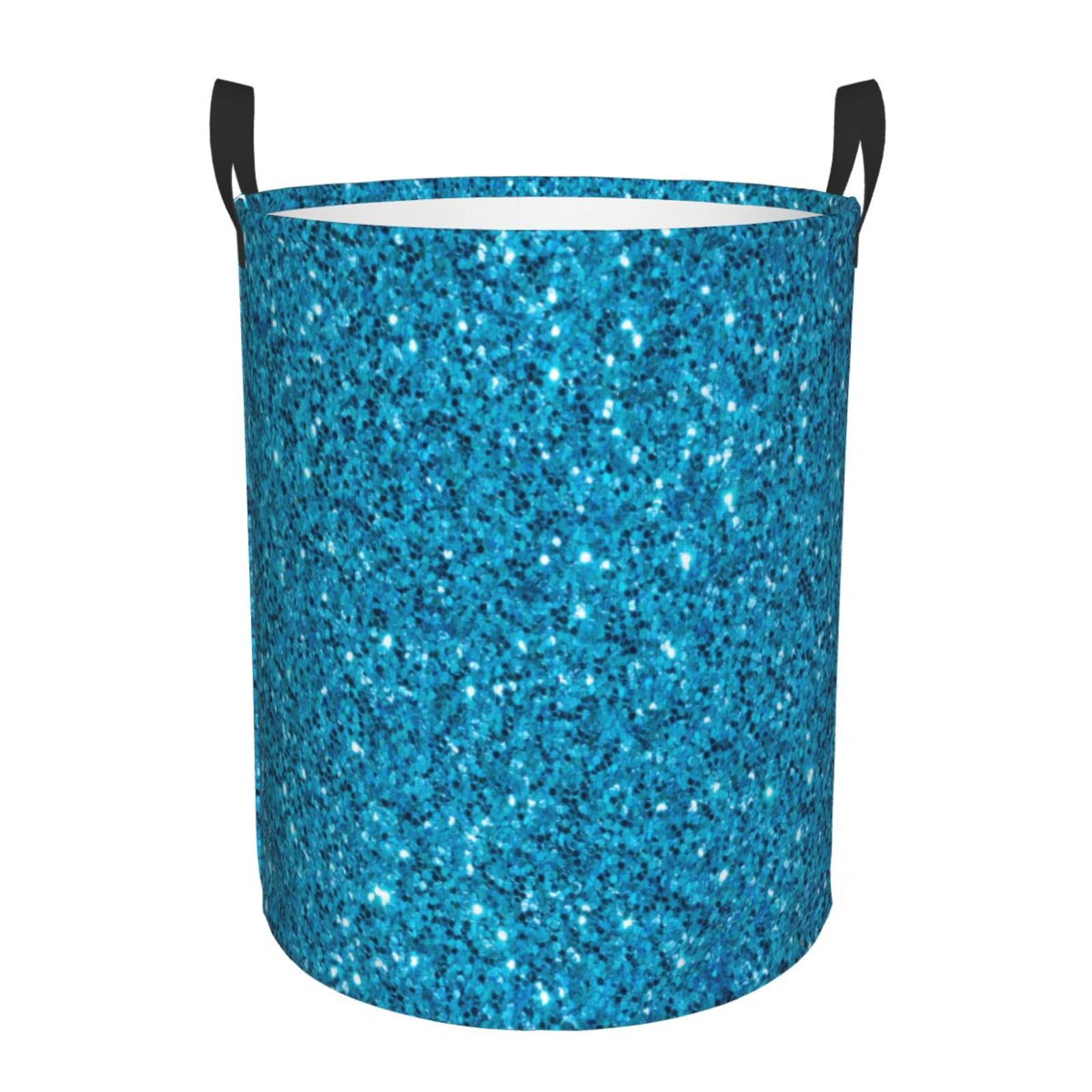 Bingfone Blue Glitter Waterproof Foldable Laundry Hamper Bucket With ...
