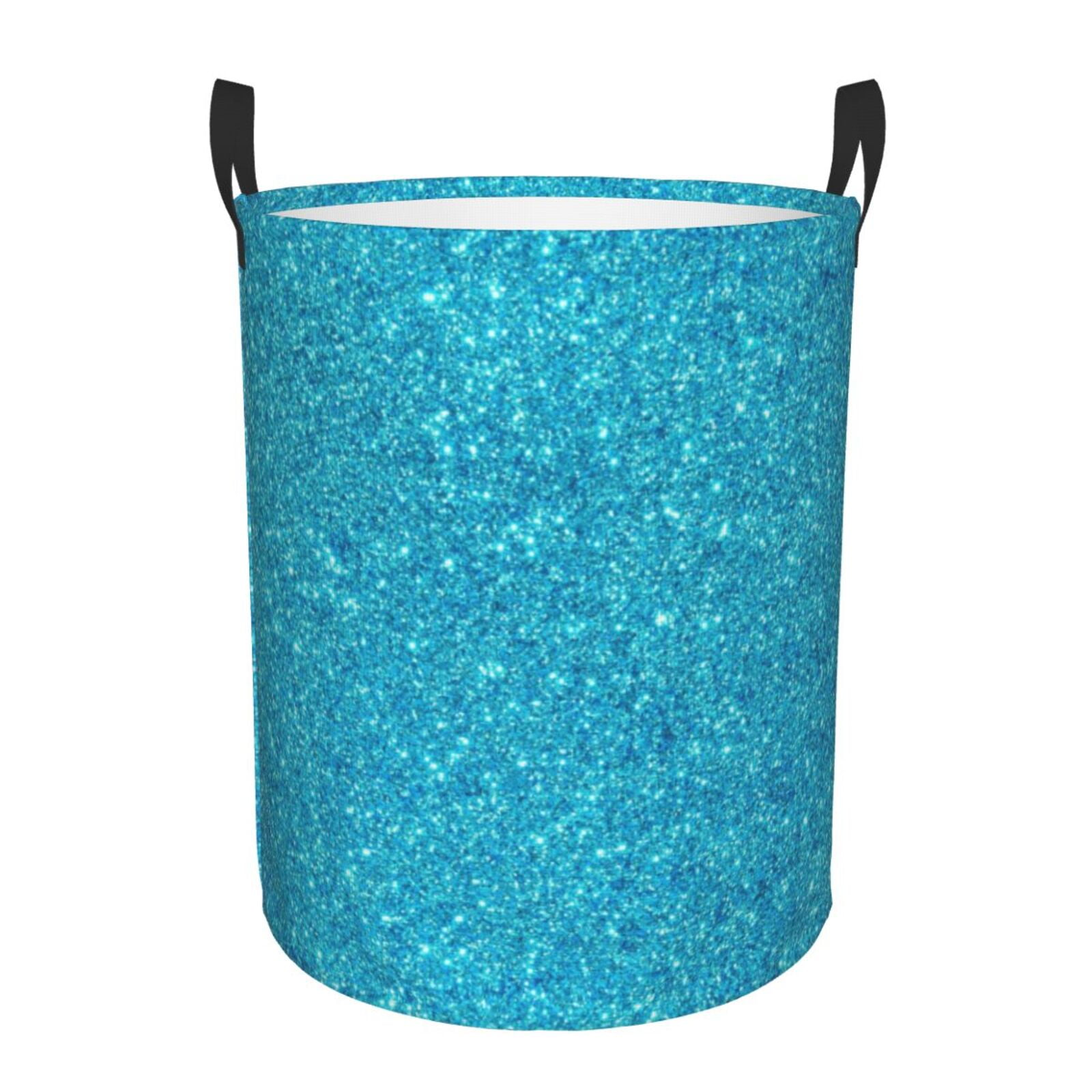 Bingfone Blue Glitter Waterproof Foldable Laundry Hamper Bucket With ...