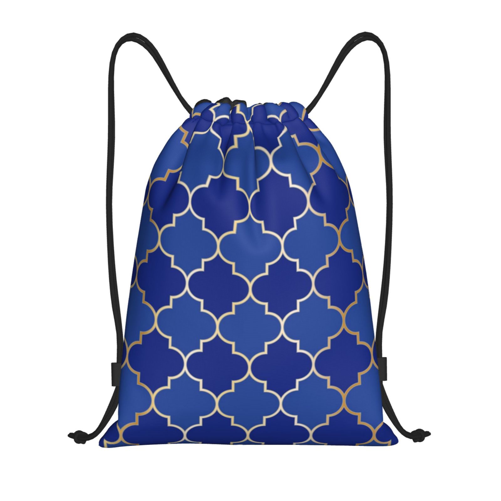 Bingfone Blue Gold Grid Lantern Shapes Drawstrings Backpacks Bags For ...