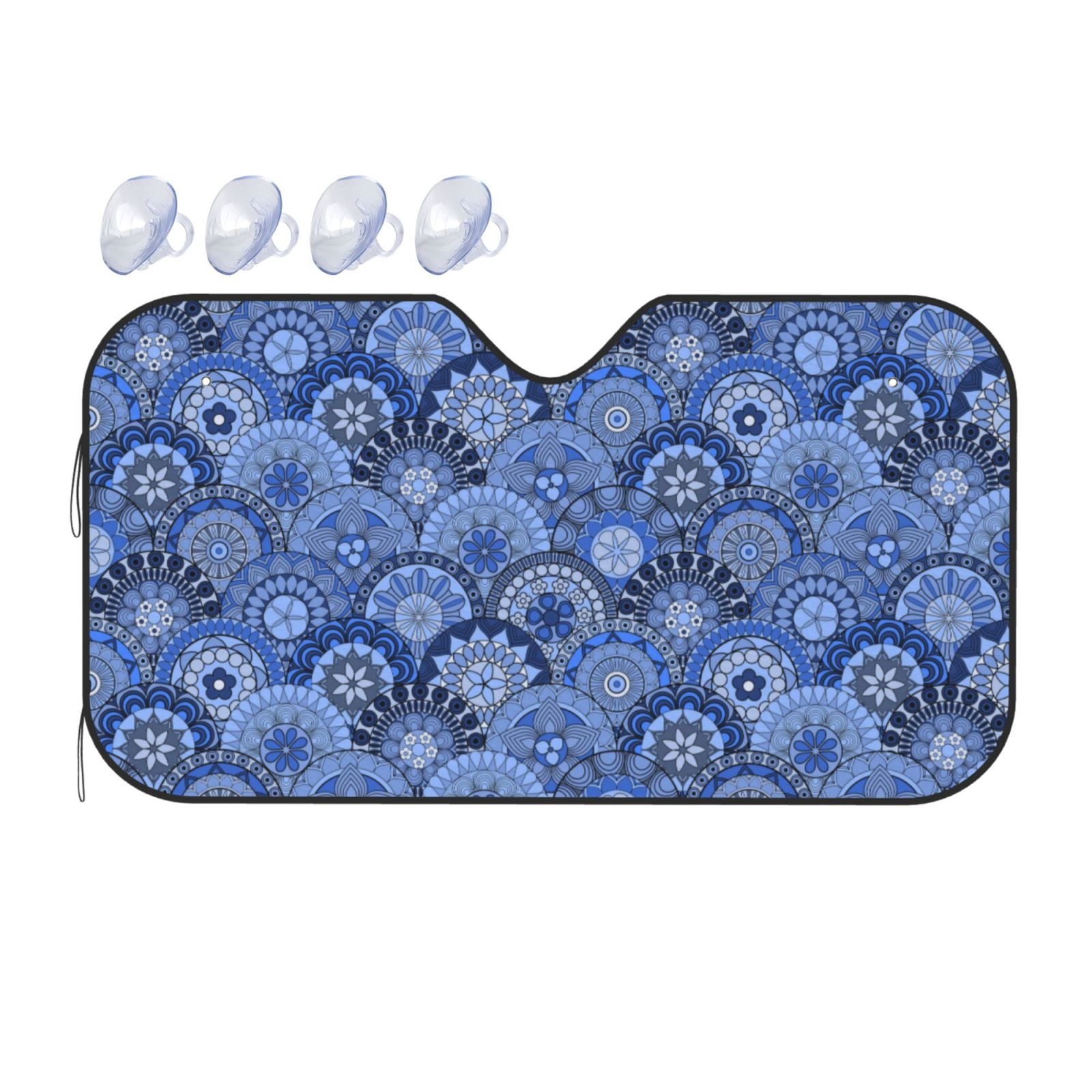 Bingfone Blue Mandala Harmony Car Windshield Sunshade,Sun Foldable Sun ...