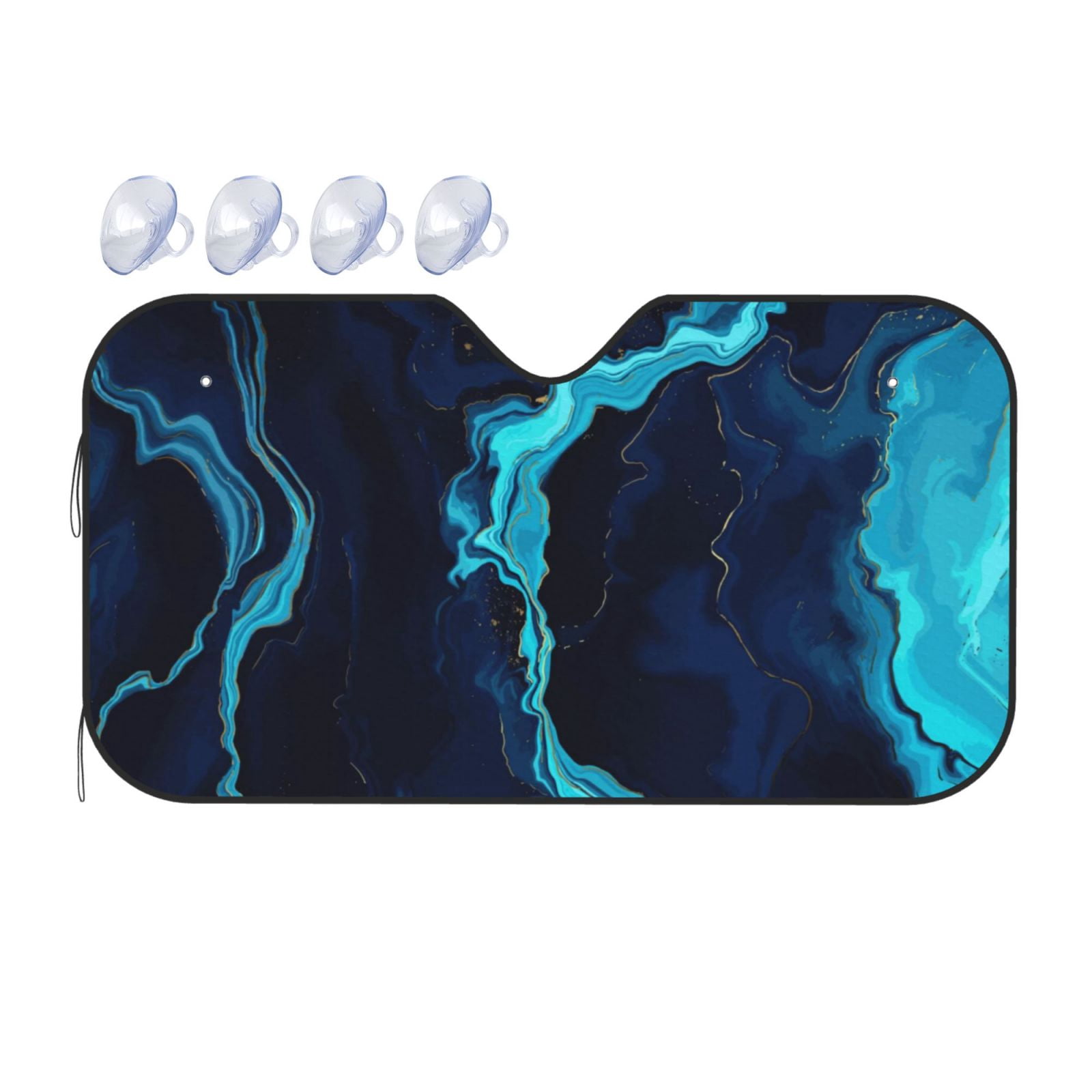 Bingfone Blue Marble And Gold Car Windshield Sunshade,Sun Foldable Sun ...