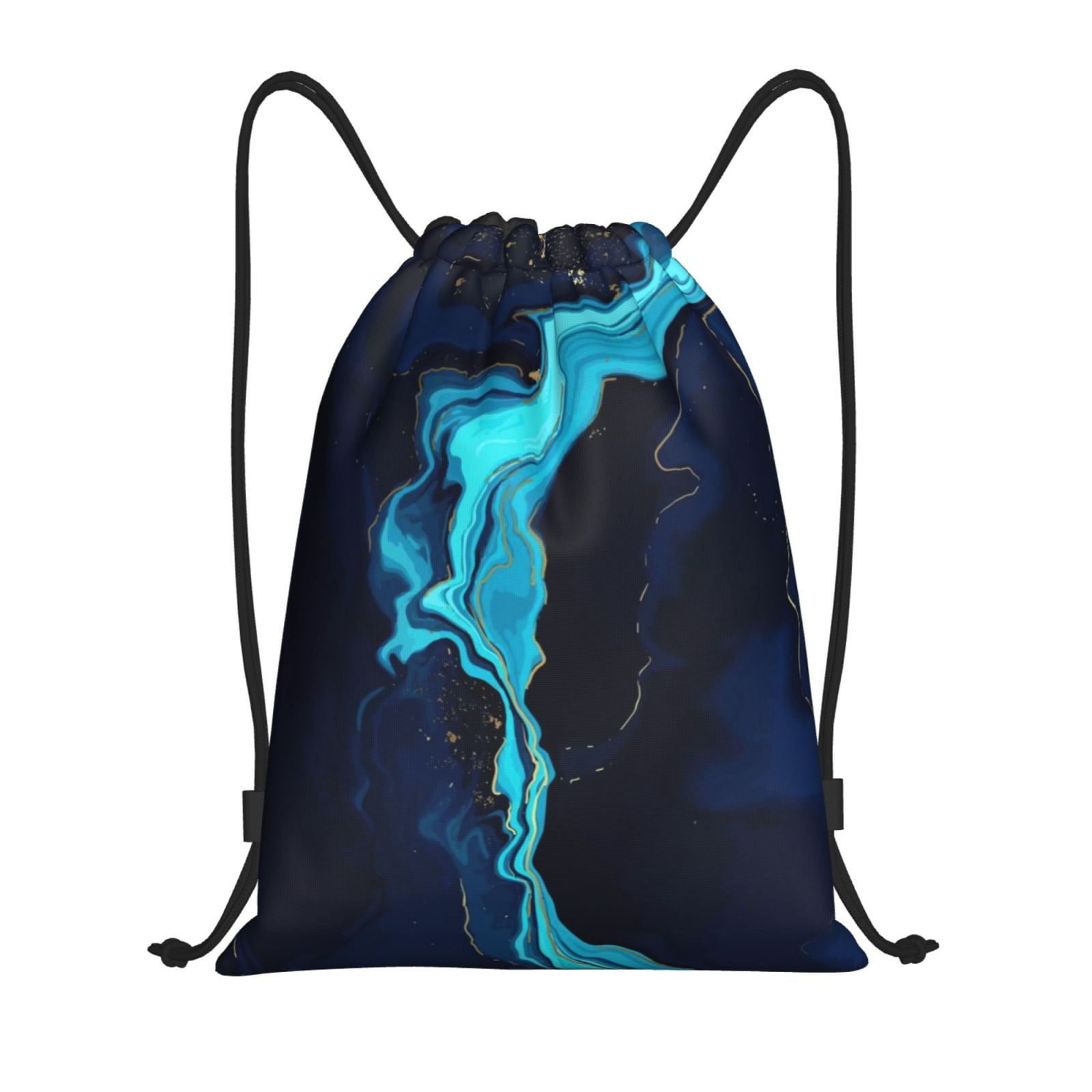 Bingfone Blue Marble And Gold Drawstrings Backpacks Bags For Men Women ...