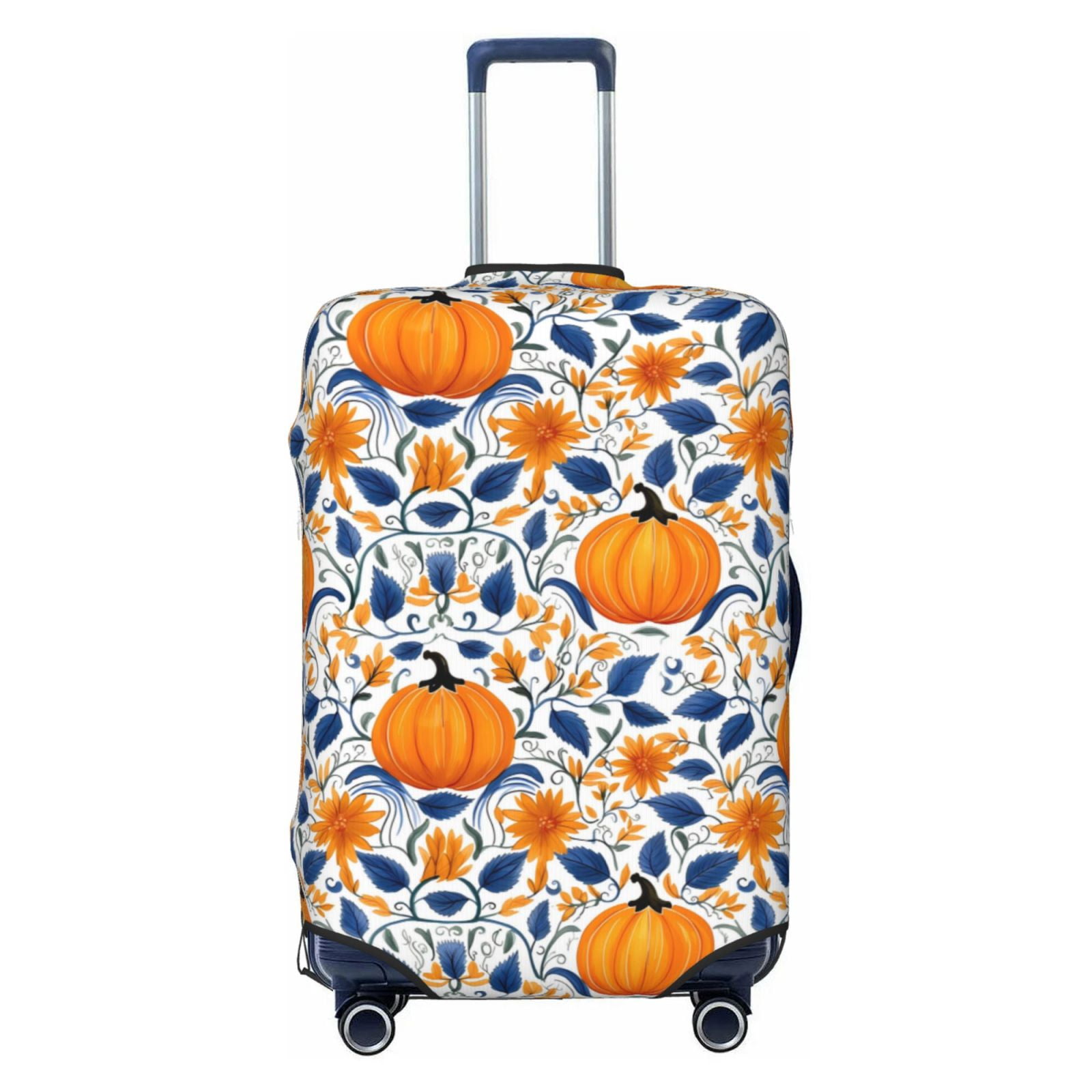 Bingfone Blue Orange Pumpkin fall Luggage Cover Washable Suitcase Cover ...