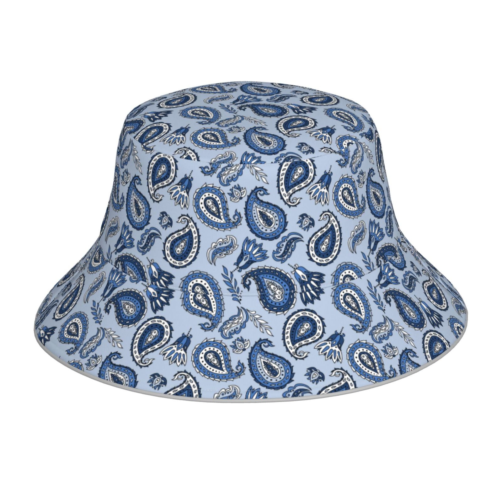 Bingfone Blue Paisley Pattern Vintage Bucket Hat for Men Women,Packable ...