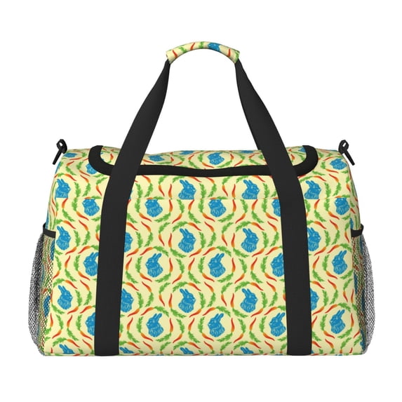 Bingfone Blue Rabbit Print Travel Duffel Tote Bag,Waterproof Shoulder ...