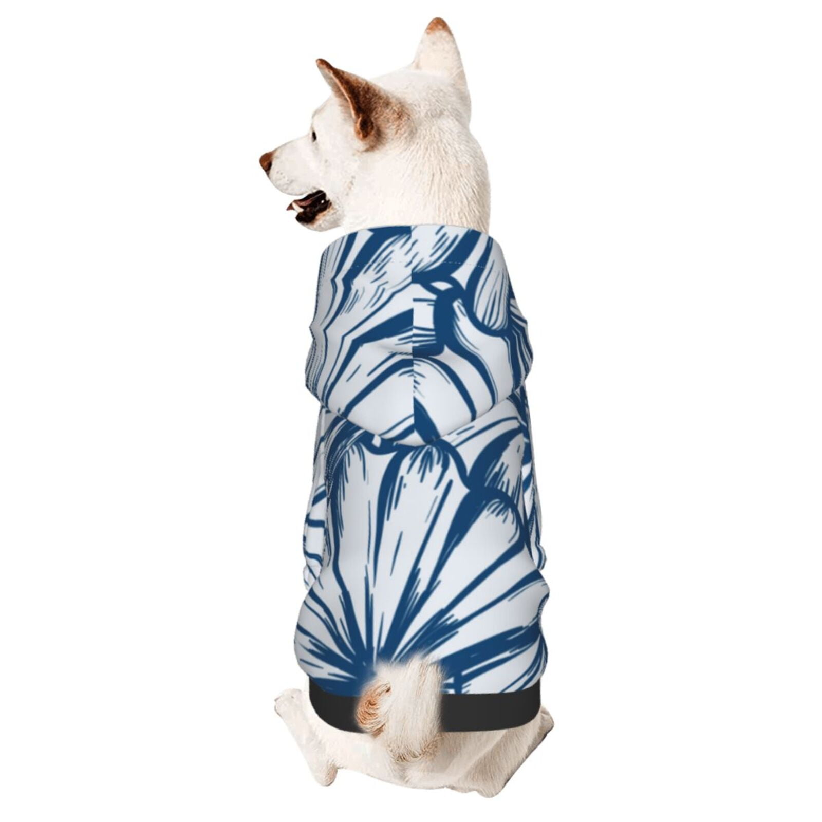Bingfone Blue Shells Dog Clothes Hoodie, Pet Winter Coat,Puppy ...