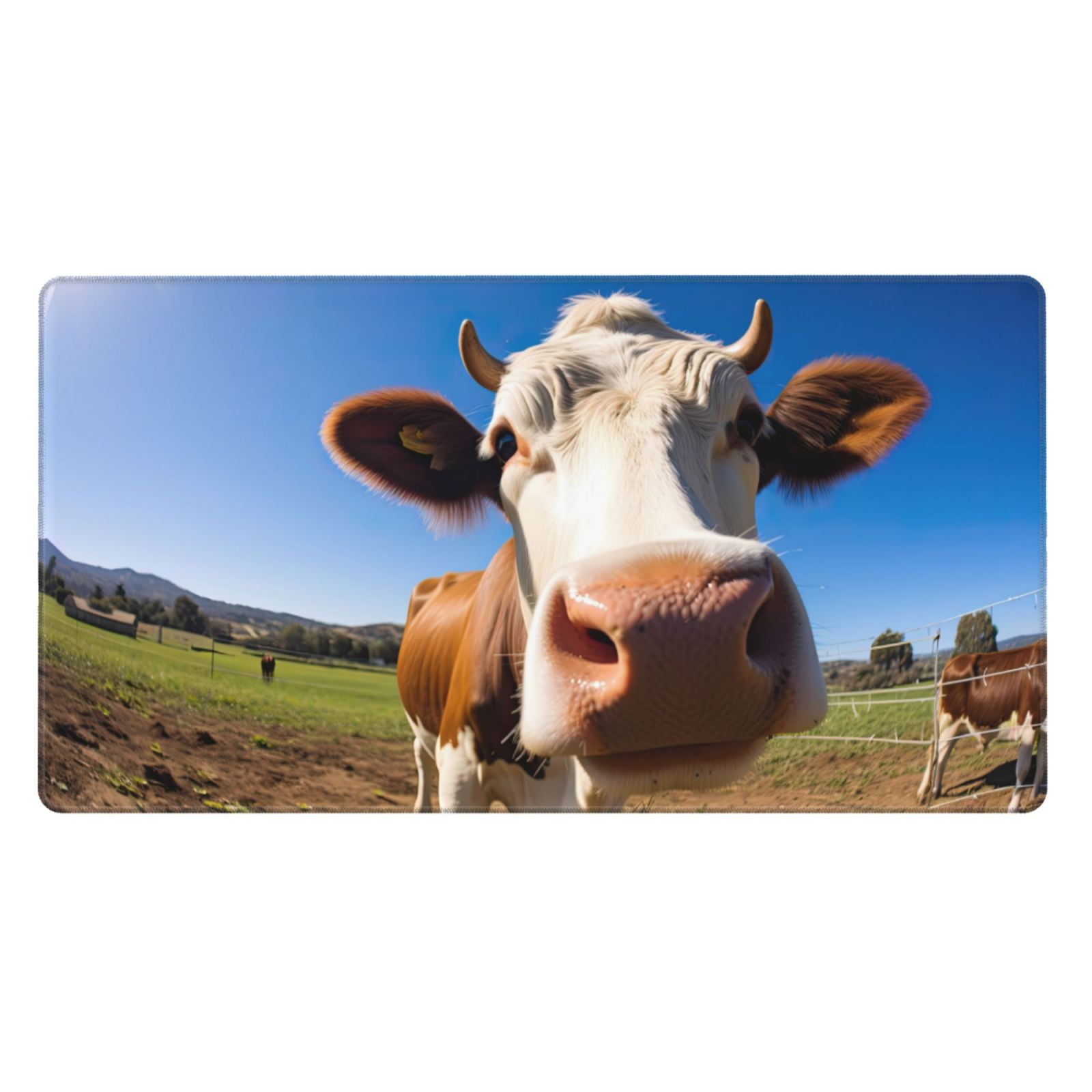 Bingfone Blue Sky Meadow Cute Cow Large Gaming Mouse Pad,Extended Desk ...
