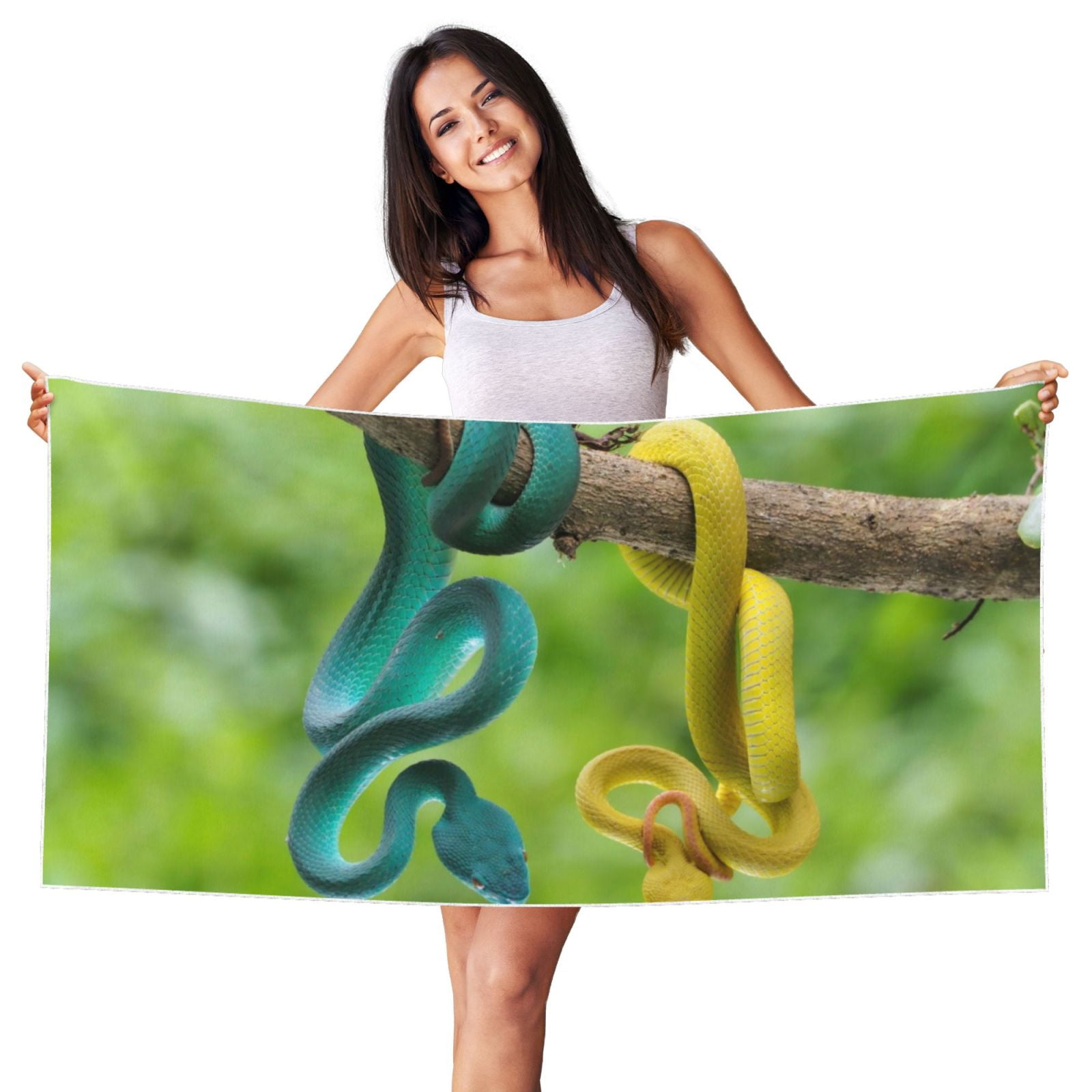 Bingfone Blue Viper And Yellow Viper Snake Oversized 27.7x55 Inches ...