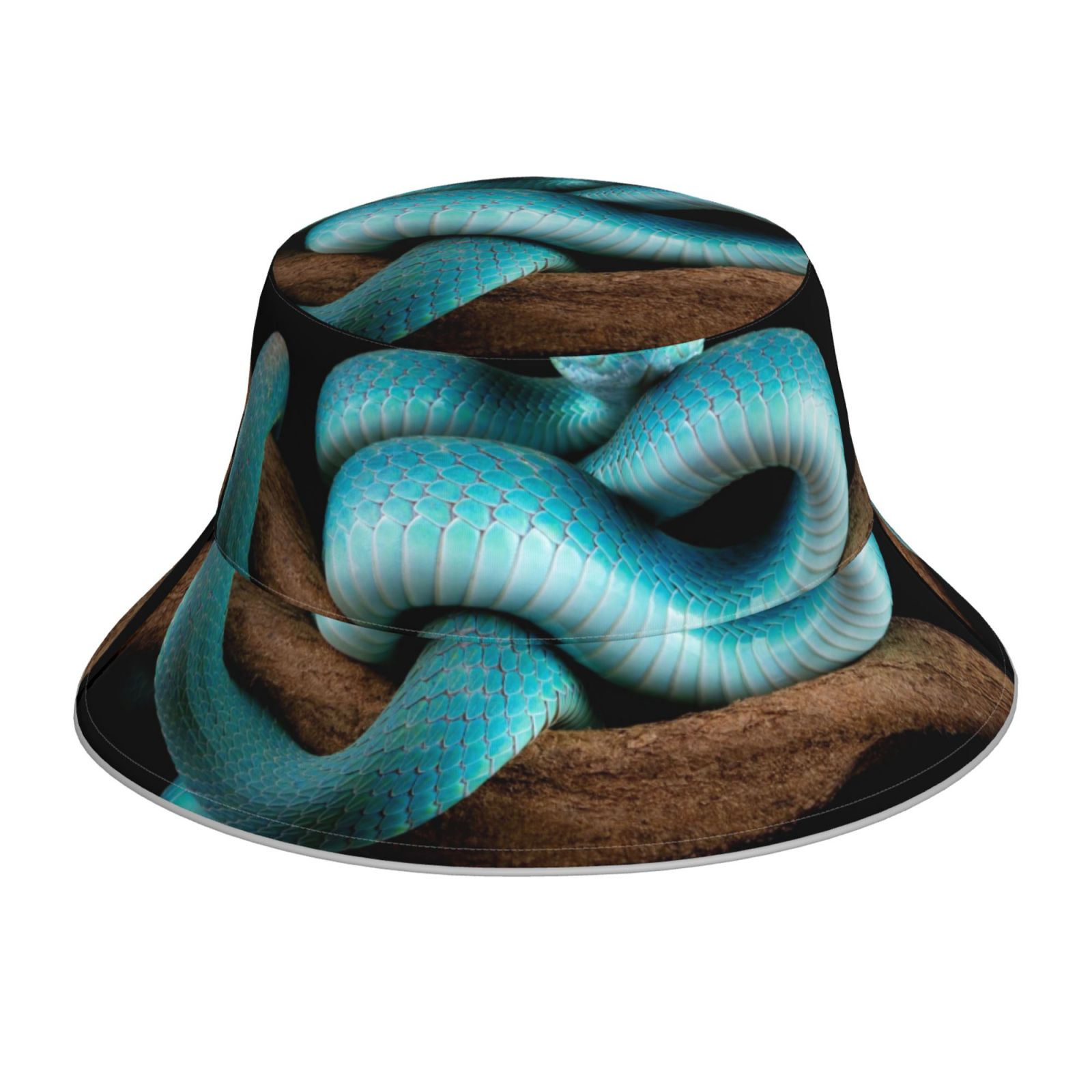 Bingfone Blue Viper Snake Bucket Hat for Men Women,Packable Reversible ...
