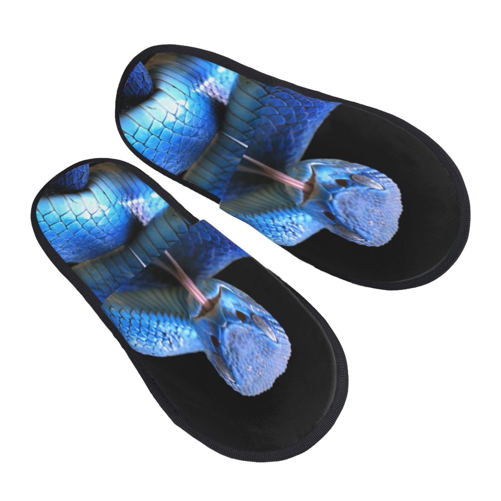 Bingfone Blue Viper Snake House Slippers For Women Men With Soft Rubber ...