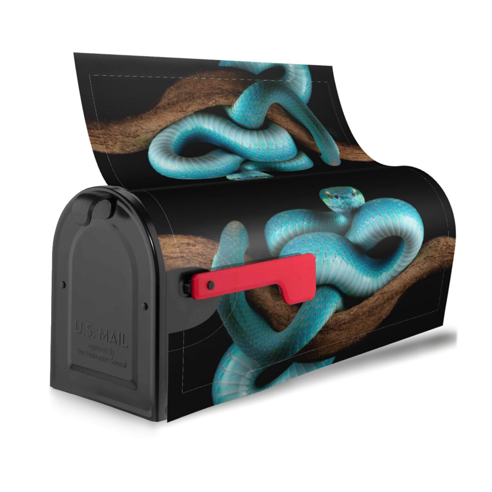 Bingfone Blue Viper Snake Magnetic Mailbox Cover Standard Size for ...