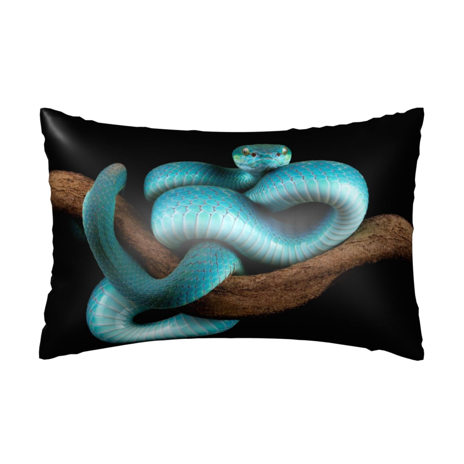 Bingfone Blue Viper Snake Print Satin Pillowcase for Hair - Standard ...