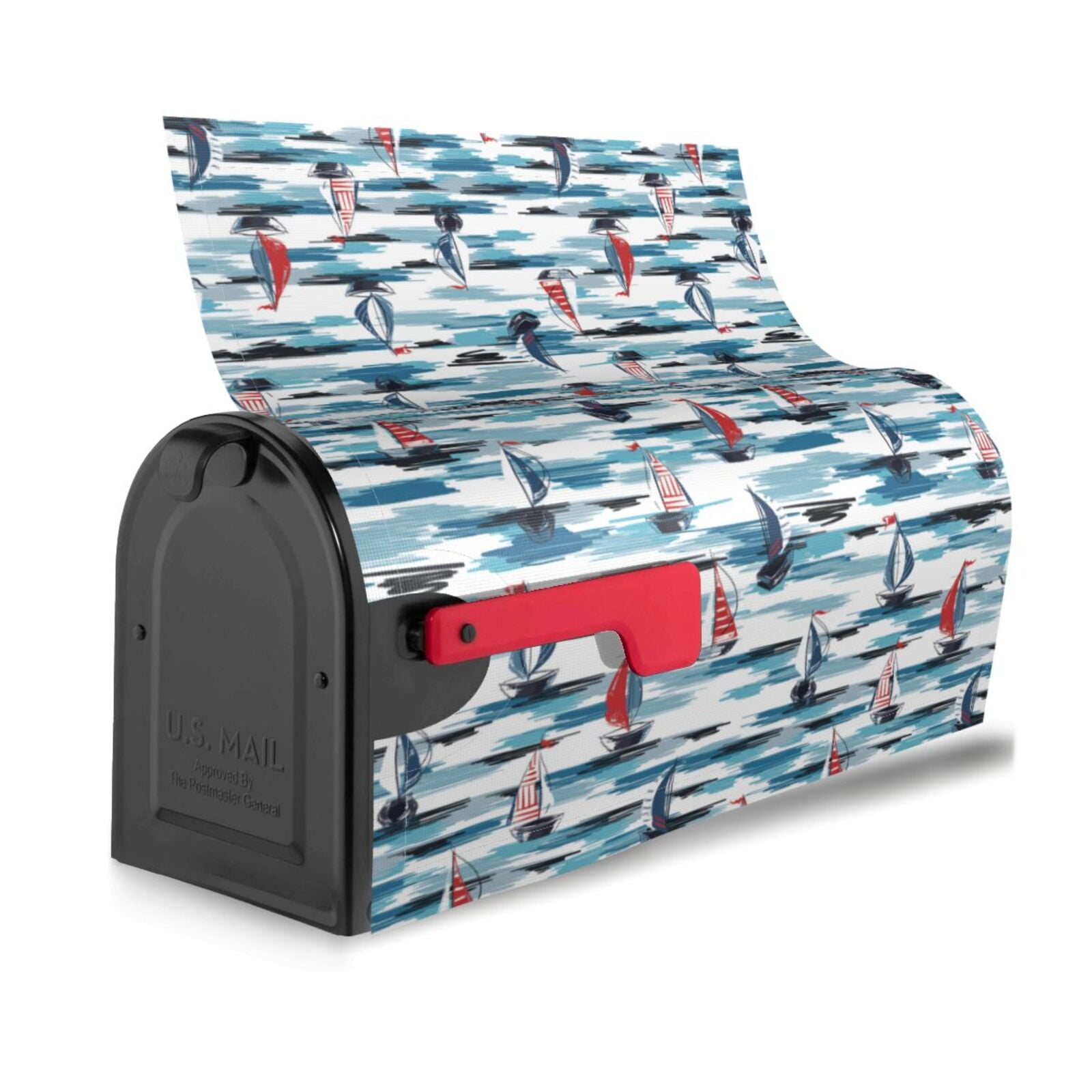 Bingfone Boat In Ocean Magnetic Mailbox Cover Standard Size for Garden ...