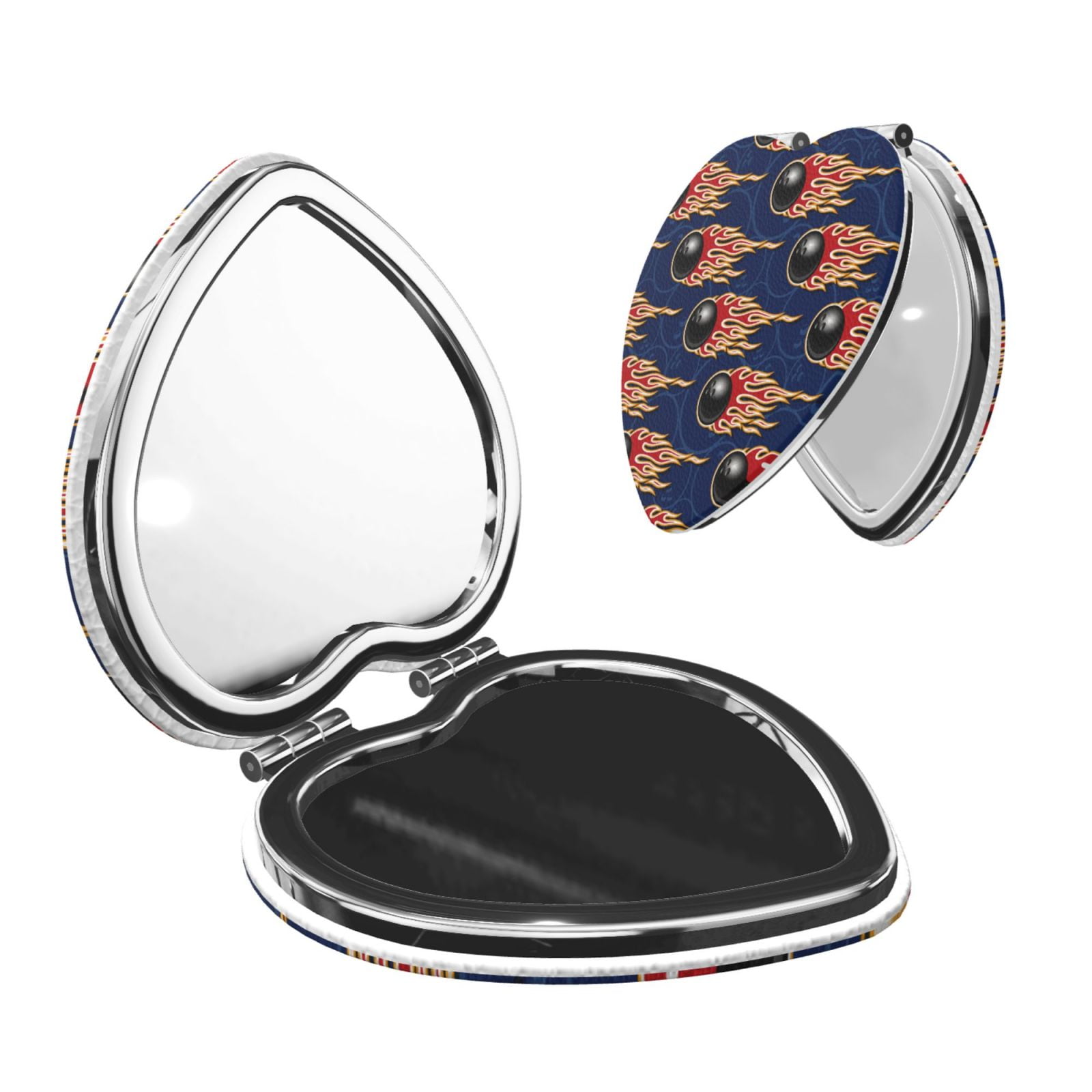 Bingfone Bowling Ball And Flame Print Compact Vanity Makeup Mirror for ...