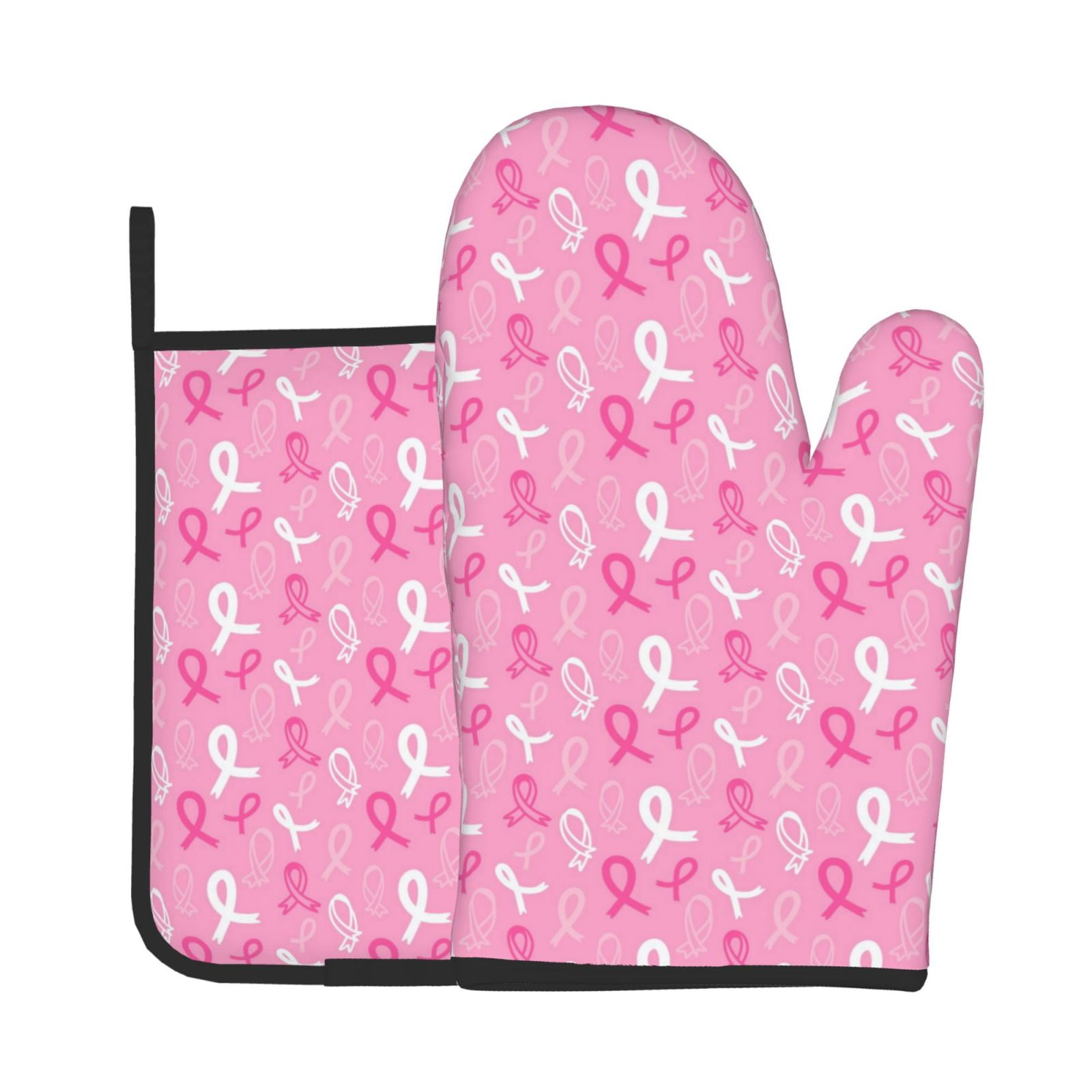 Bingfone Breast Cancer Awareness (3) Print Oven Mitts Pot Holders Set 2 ...