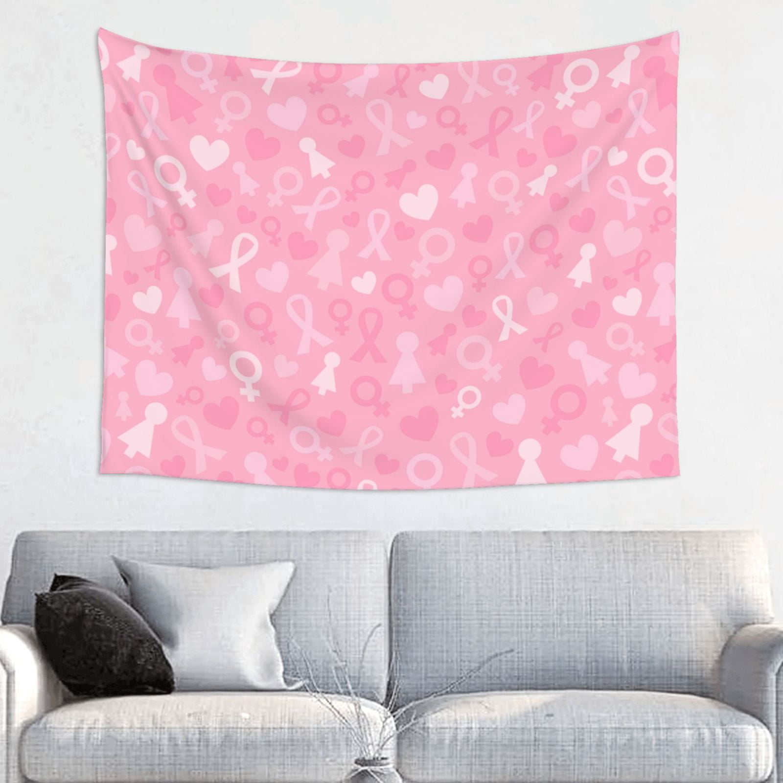 Bingfone Breast Cancer Awareness Tapestry Wall Hanging Decor For Living ...