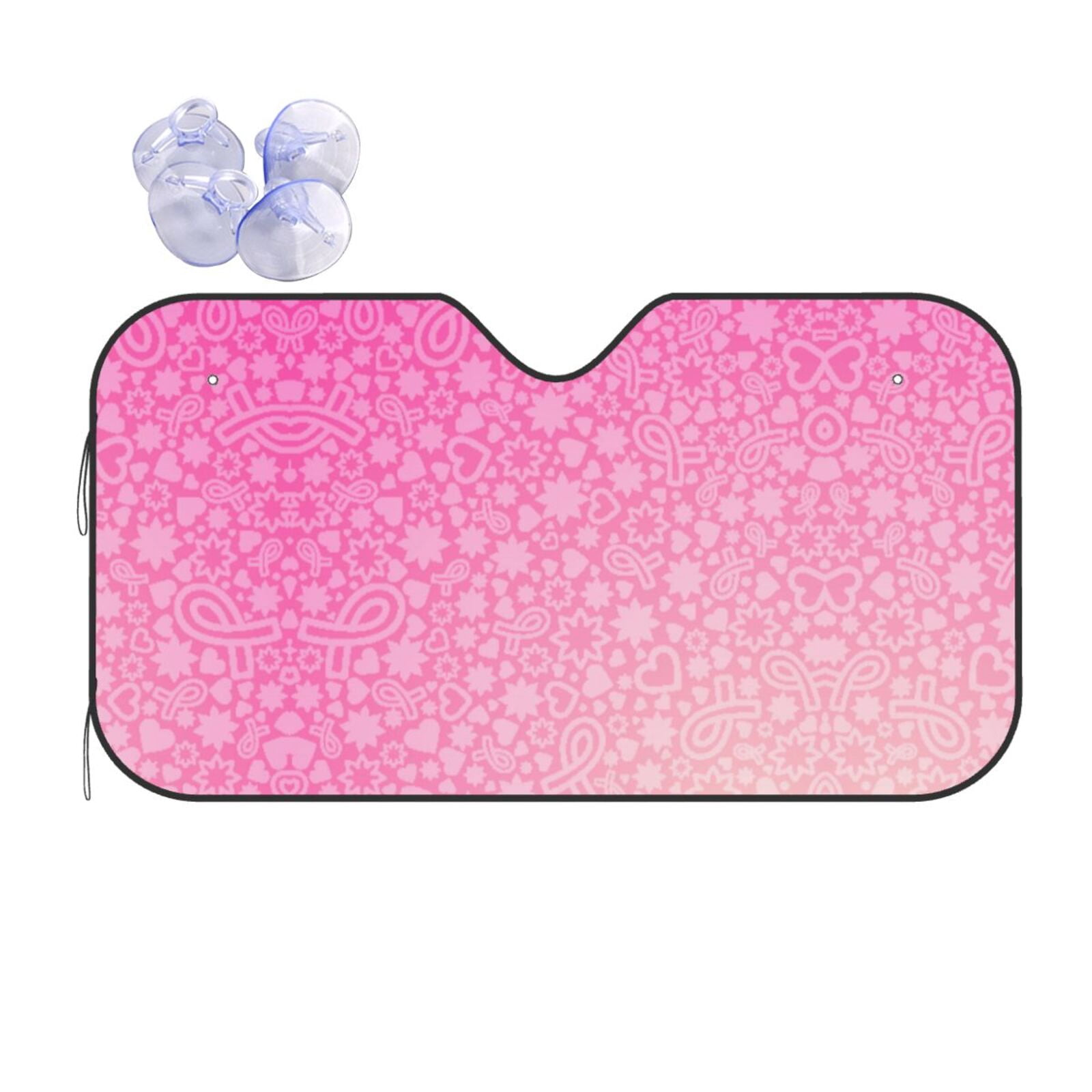 Bingfone Breast Cancer Pink Ribbons Awareness Car Windshield Sun Shade ...