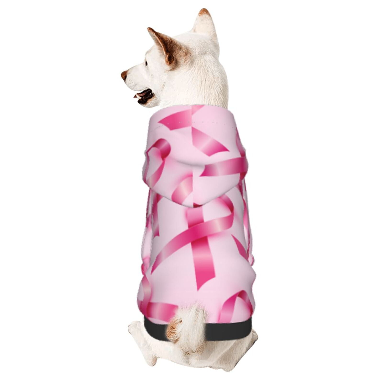 Bingfone Breast Cancer Ribbons Awareness Dog Clothes Hoodie, Pet Winter ...