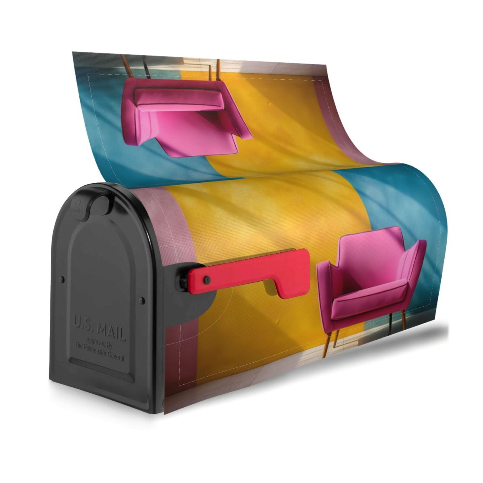 Bingfone Bright Pink Chair Magnetic Mailbox Cover Standard Size for ...