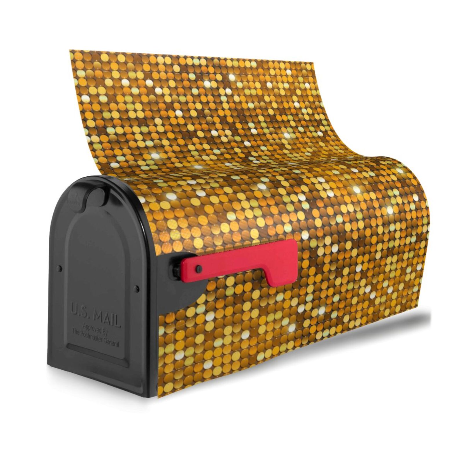 Bingfone Bright Shiny Golden Magnetic Mailbox Cover Standard Size for ...
