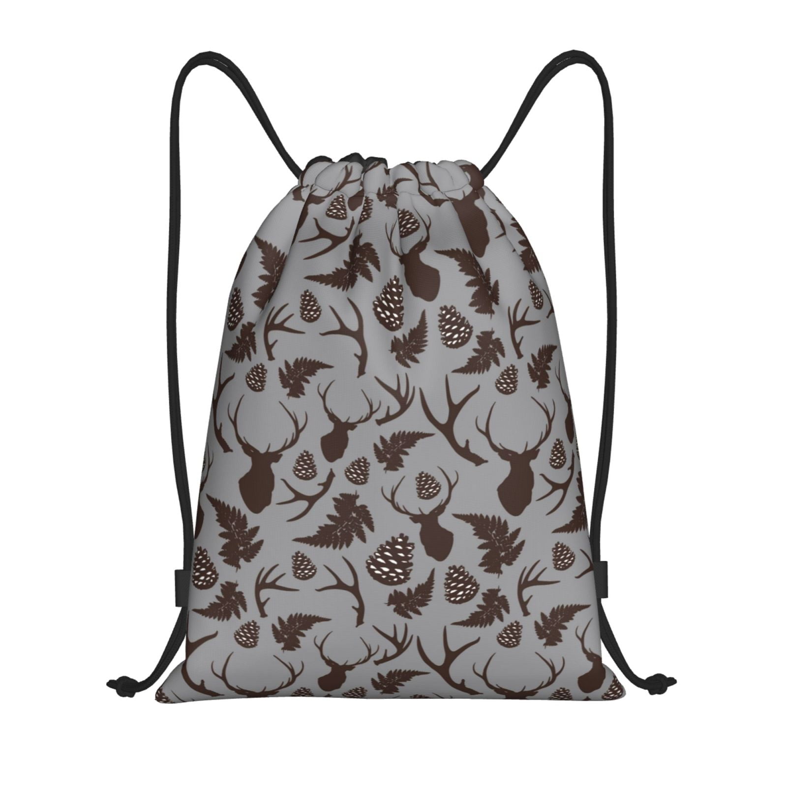 Bingfone Brown Moose with Pinecones Drawstrings Backpacks Bags for Men ...