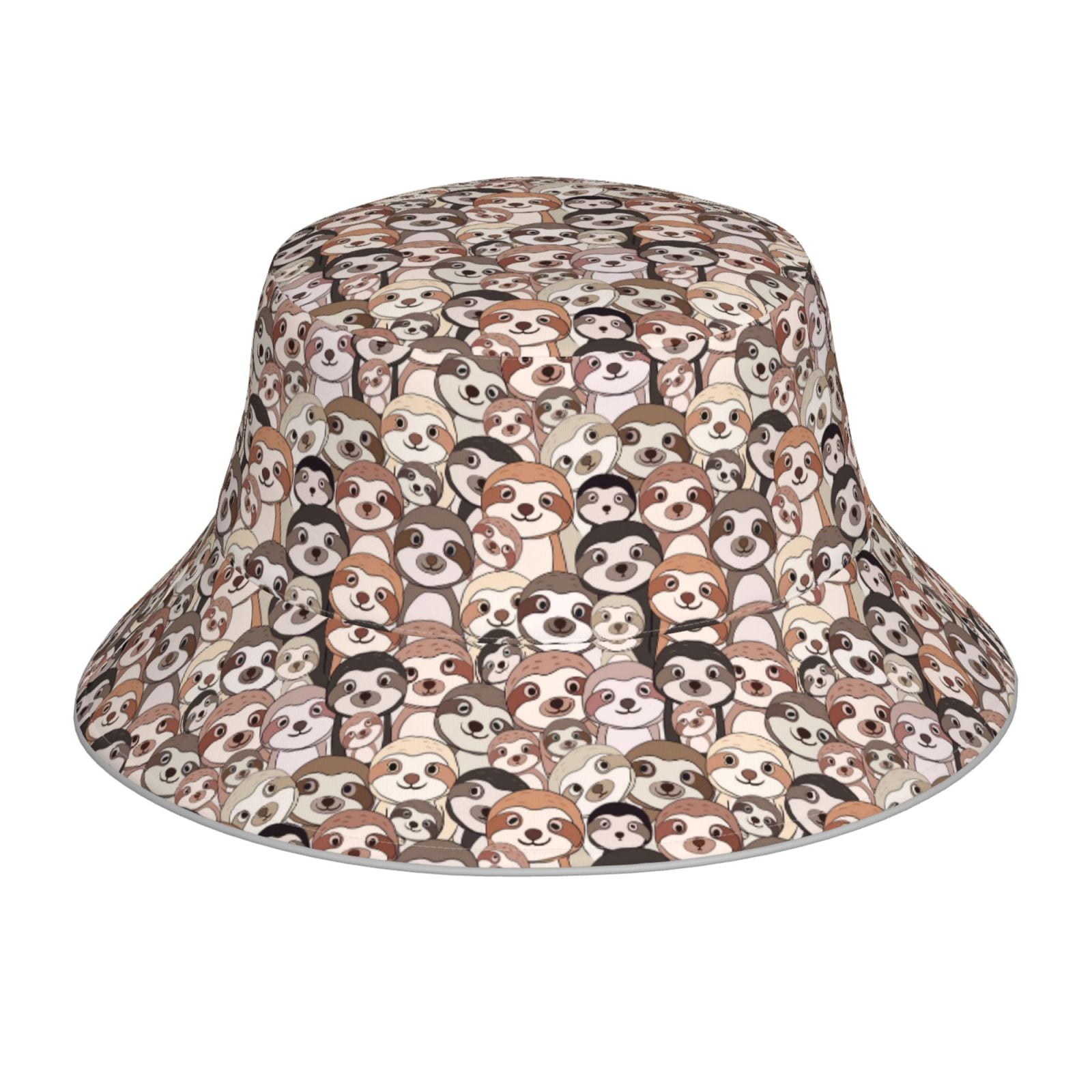 Bingfone Brown Sloth Bucket Hat for Men Women,Packable Reversible ...