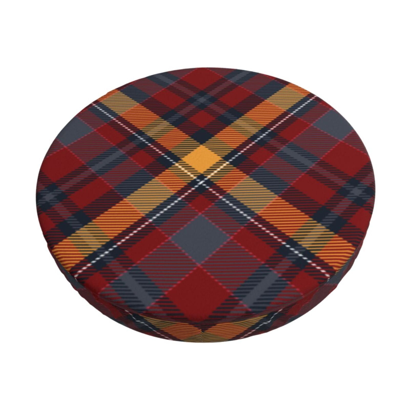 Bingfone Buffalo Check Plaid Padded Round Bar Stool Cover Cushion with ...
