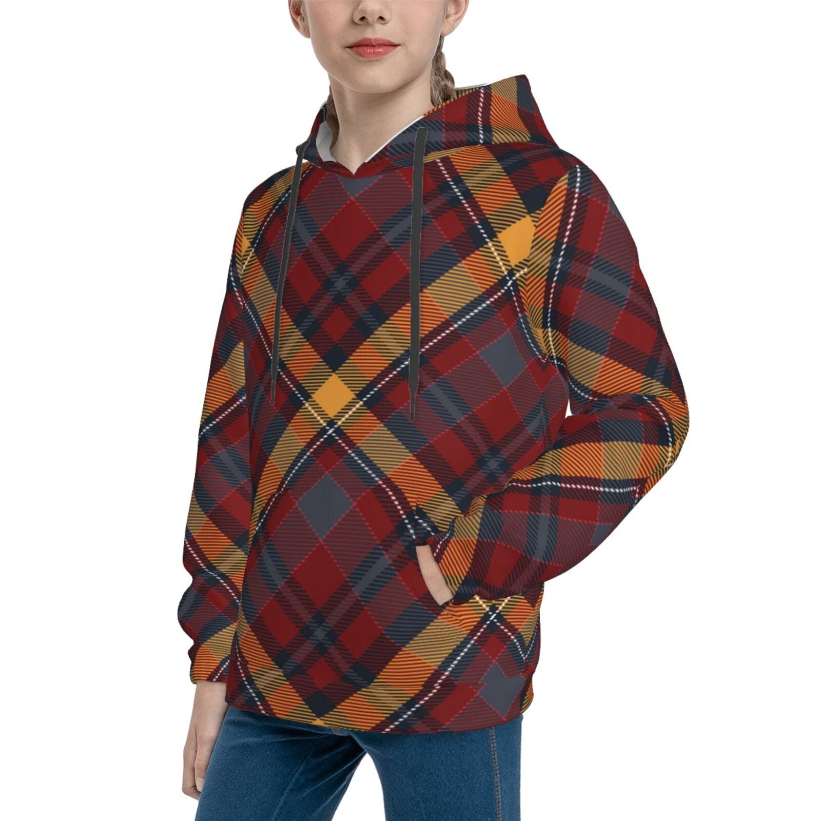 Bingfone Buffalo Check Plaid Pattern Youth Classic Hoodies Soft Hooded ...
