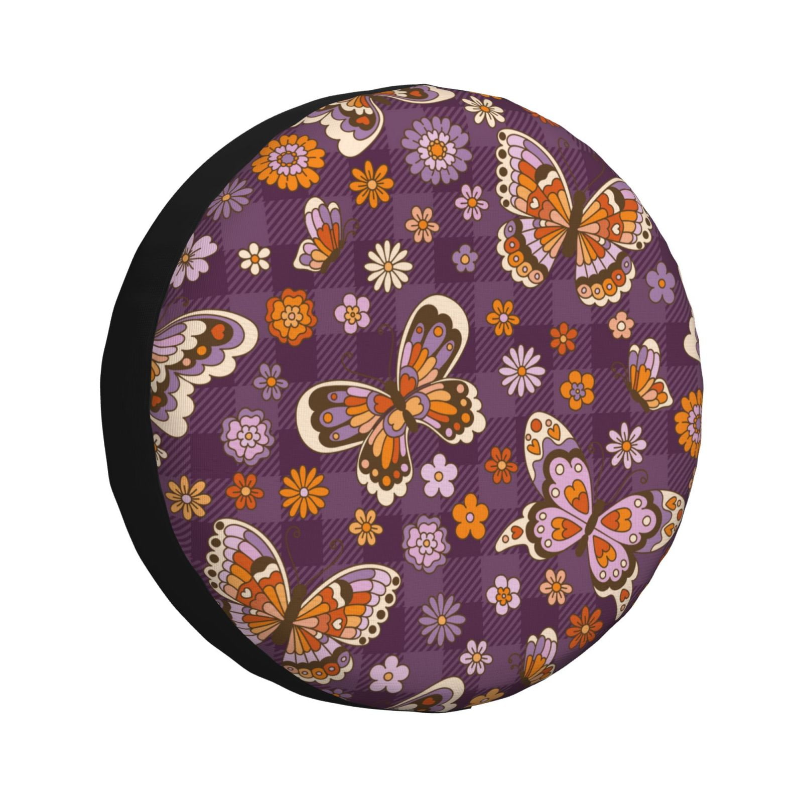 Bingfone Buffalo Plaid And Butterflys Spare Tire Cover Weatherproof ...