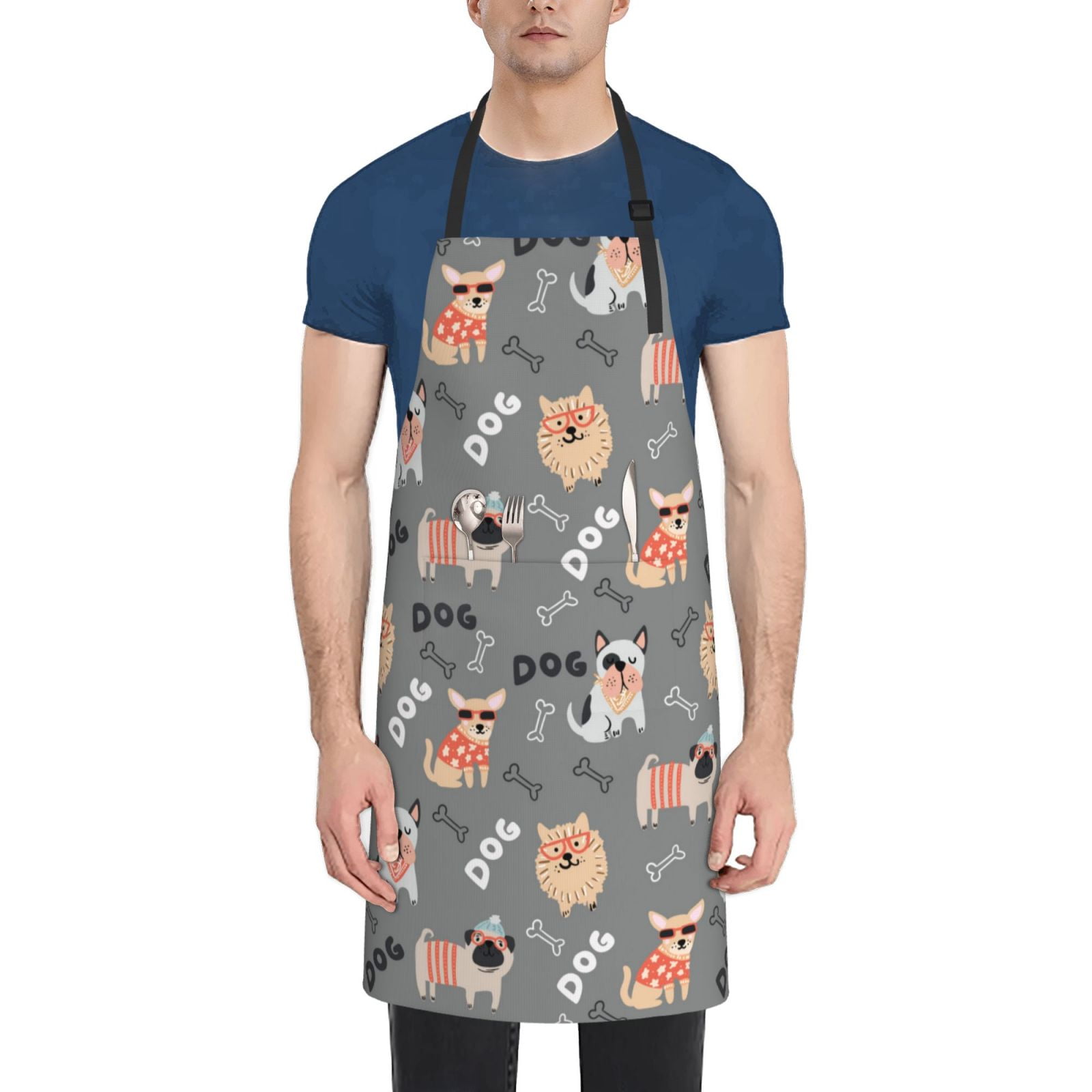 Bingfone Bulldog Apron Gifts For Men, Women Professional Grade Chef ...