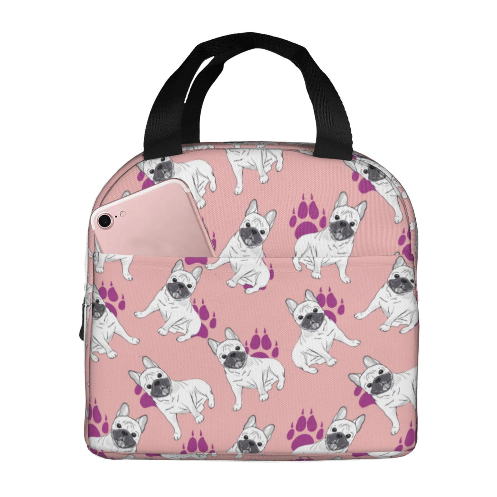 Bingfone Bulldog Print Lunch Bag Insulated Lunch Box, Small Leakproof ...