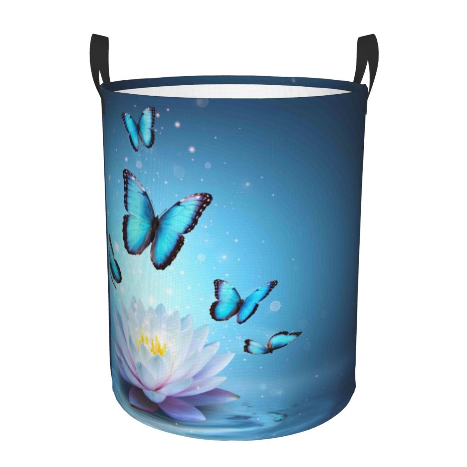 Bingfone Butterflies And Waterlily In Water Waterproof Foldable Laundry ...