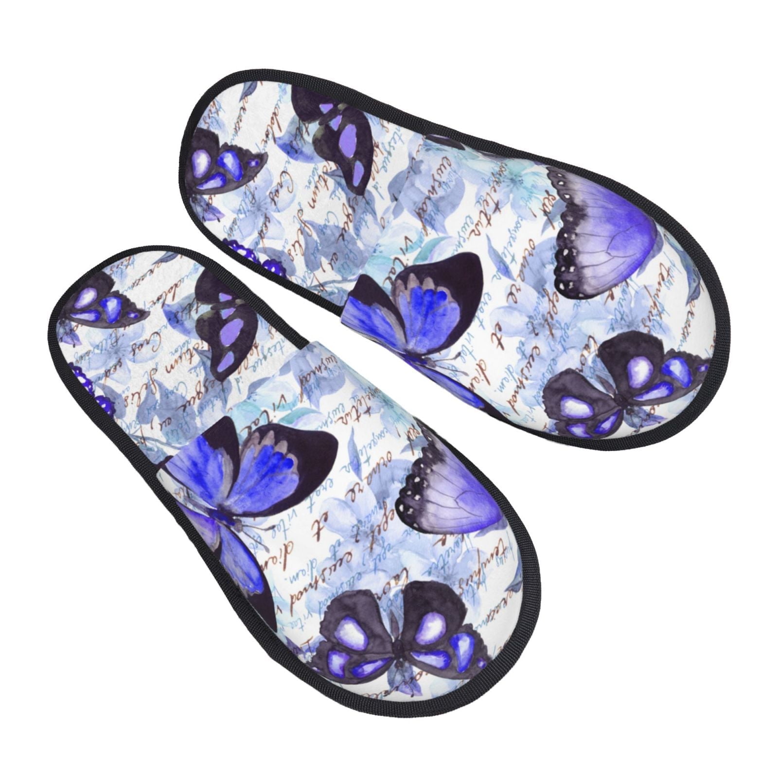 Bingfone Butterflies House Slippers For Women Men With Soft Rubber Sole ...