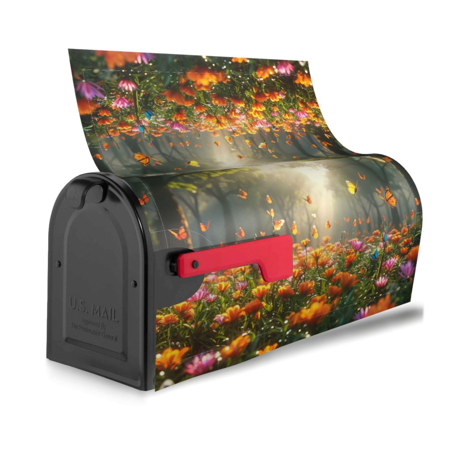 Bingfone Butterflies In Flower Field Magnetic Mailbox Cover Standard ...