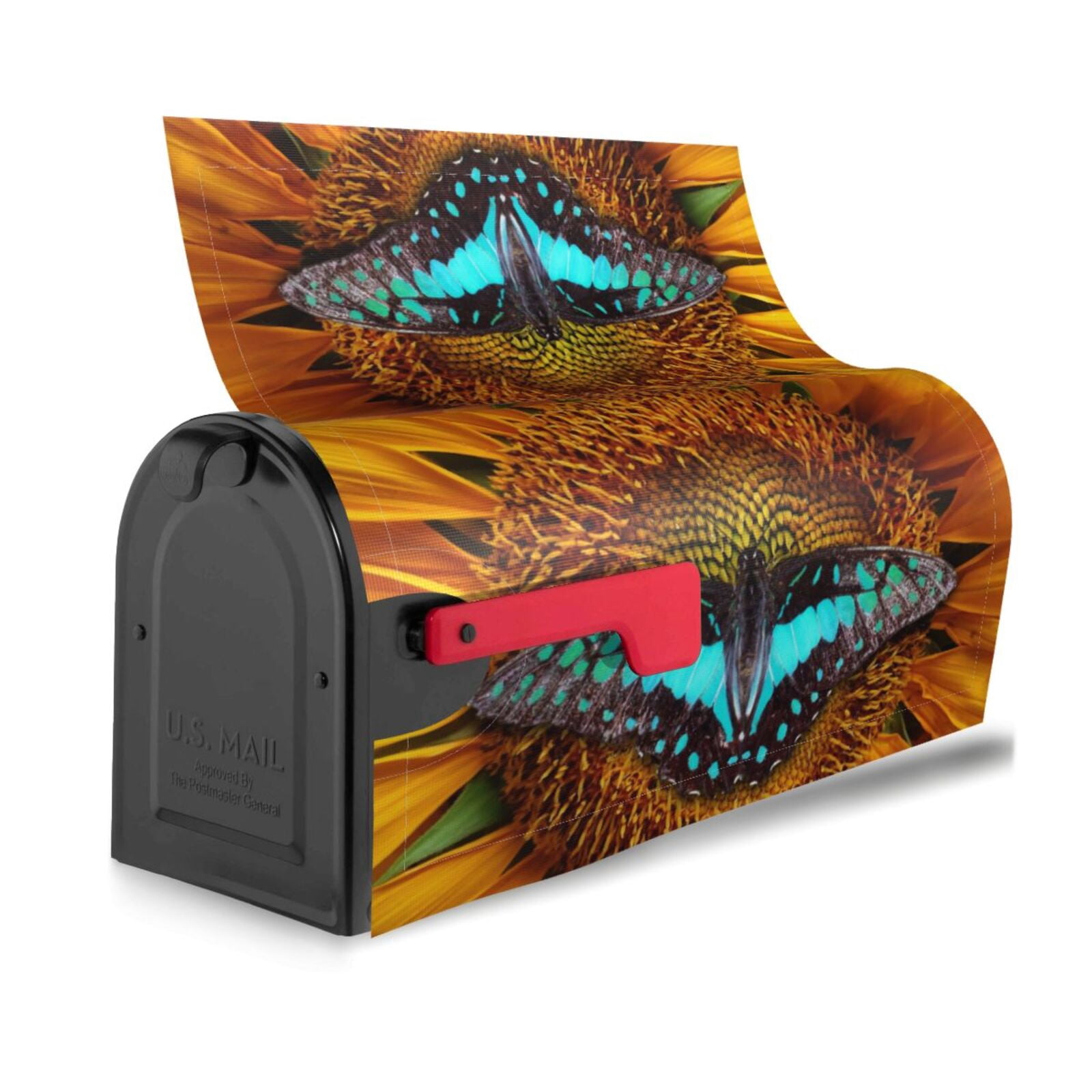 Bingfone Butterfly Alighted On Sunflowers Magnetic Mailbox Cover ...